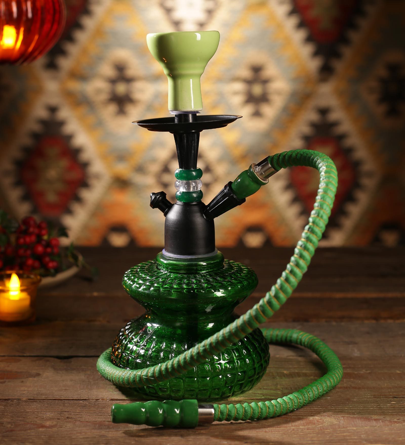 Buy Green Glass Cheeku 13 Inch Hookah By Basement Bazaar Online ...