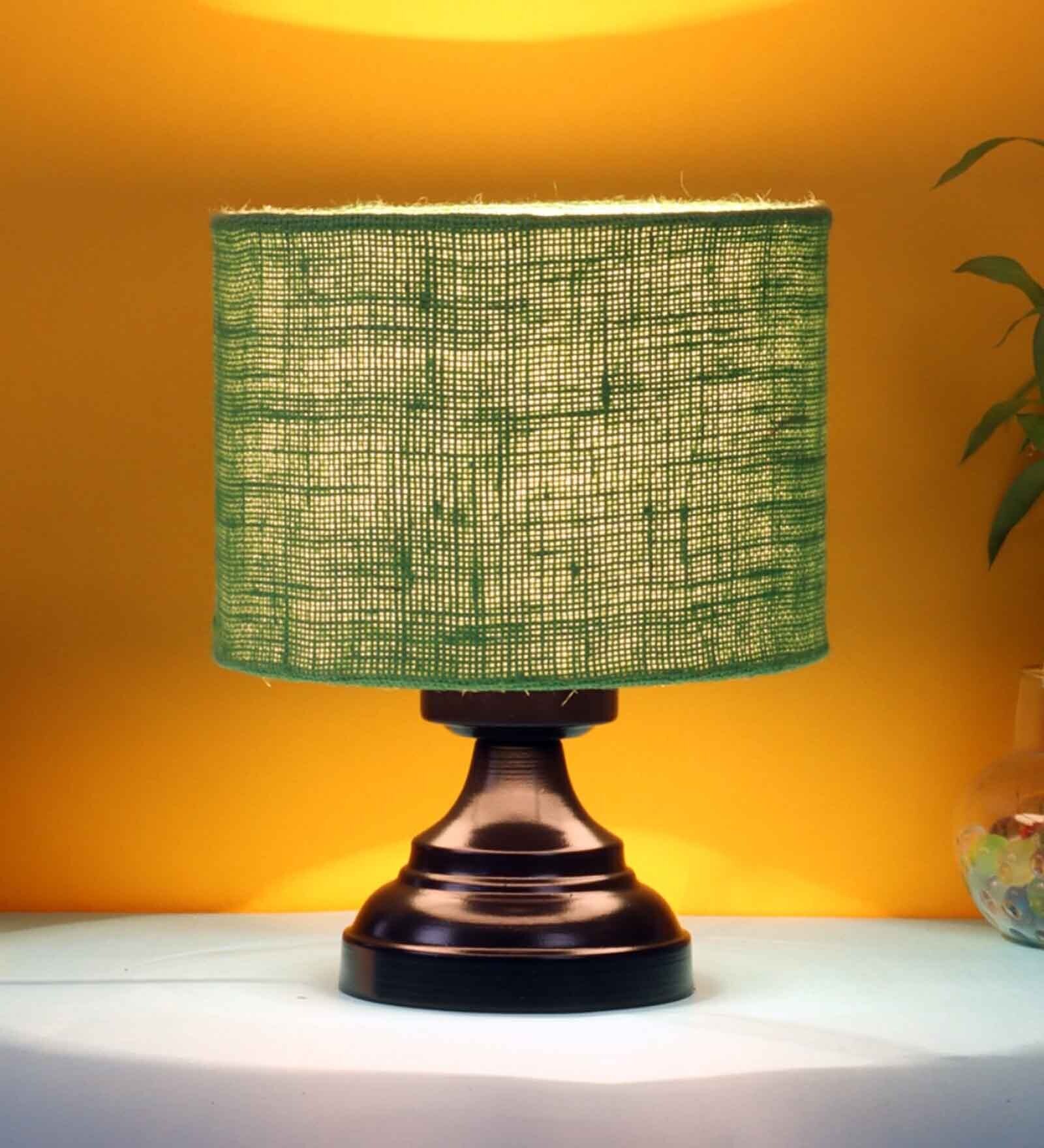 Buy Green Jute Table Lamp With Iron Base By New Era at 50% OFF by New ...