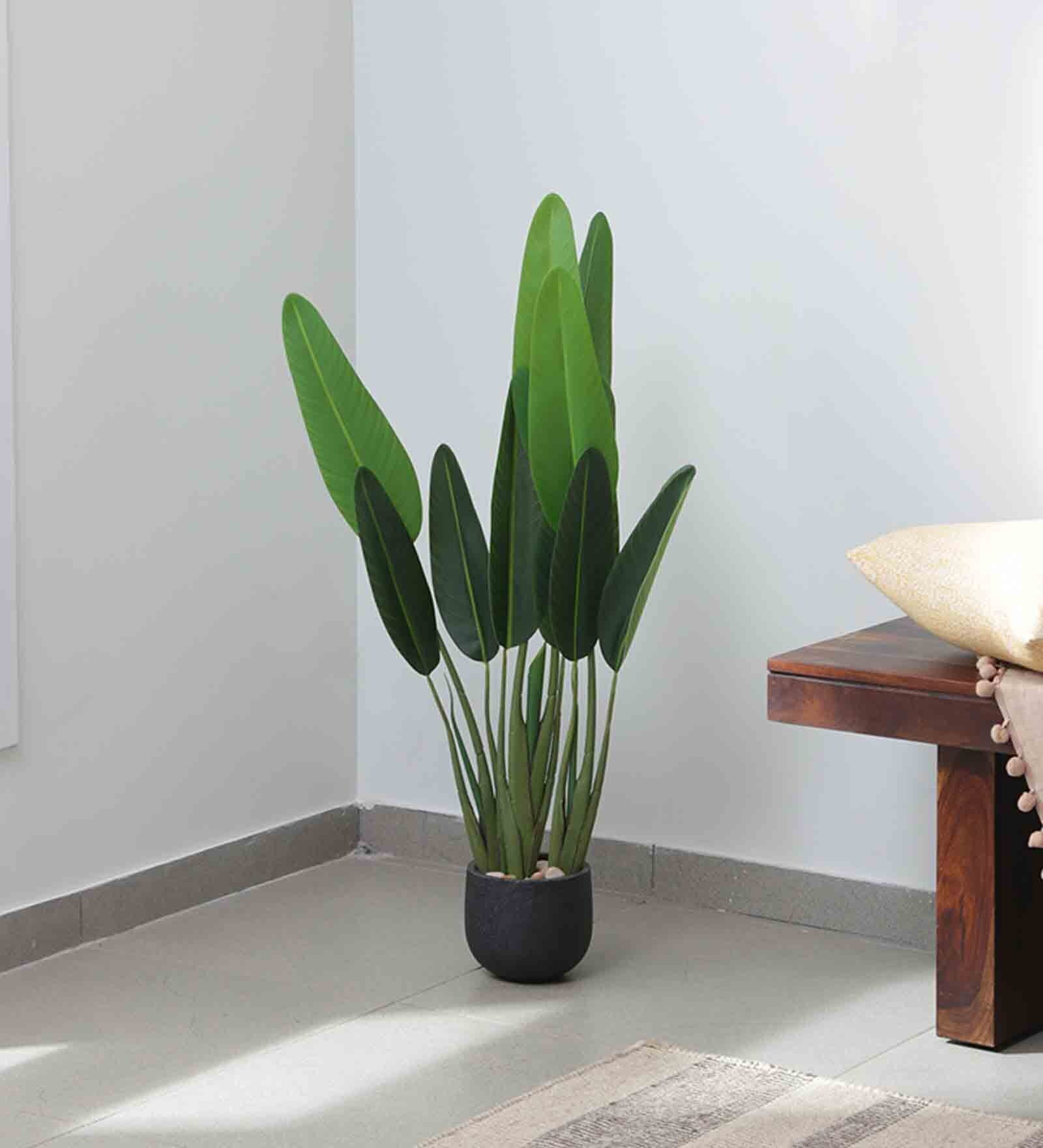 Buy Plastic Green Birds Of Paradise Artifical Without Pot Artificial ...