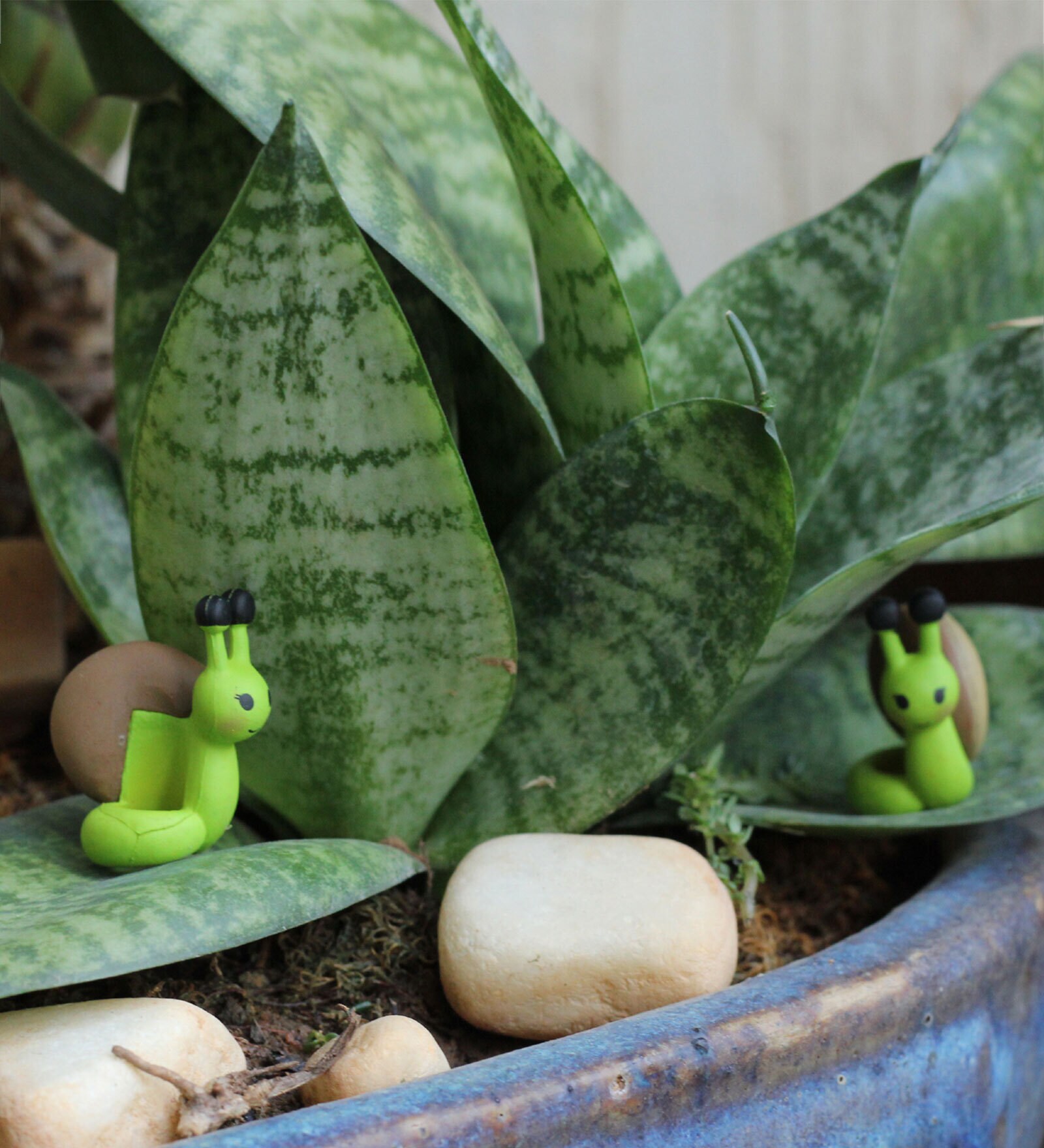 Buy Green Plastic Snail Set Of 10 Garden Figurine Online - Garden ...