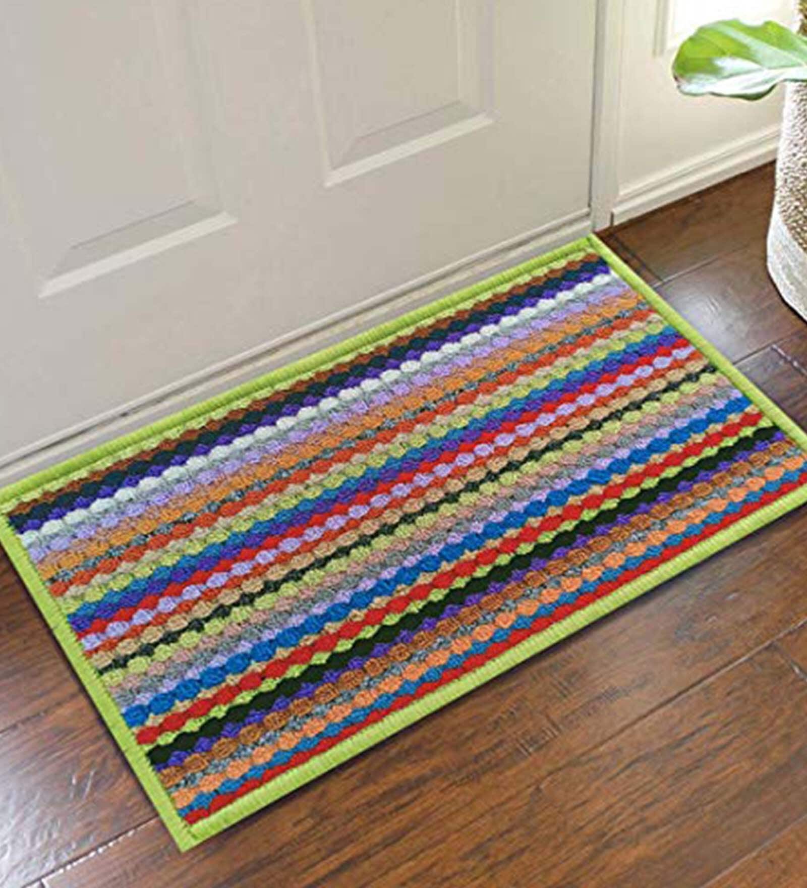 Buy Green Polyester Geometric 15x23 inches Anti skid Doormat at 60% OFF ...