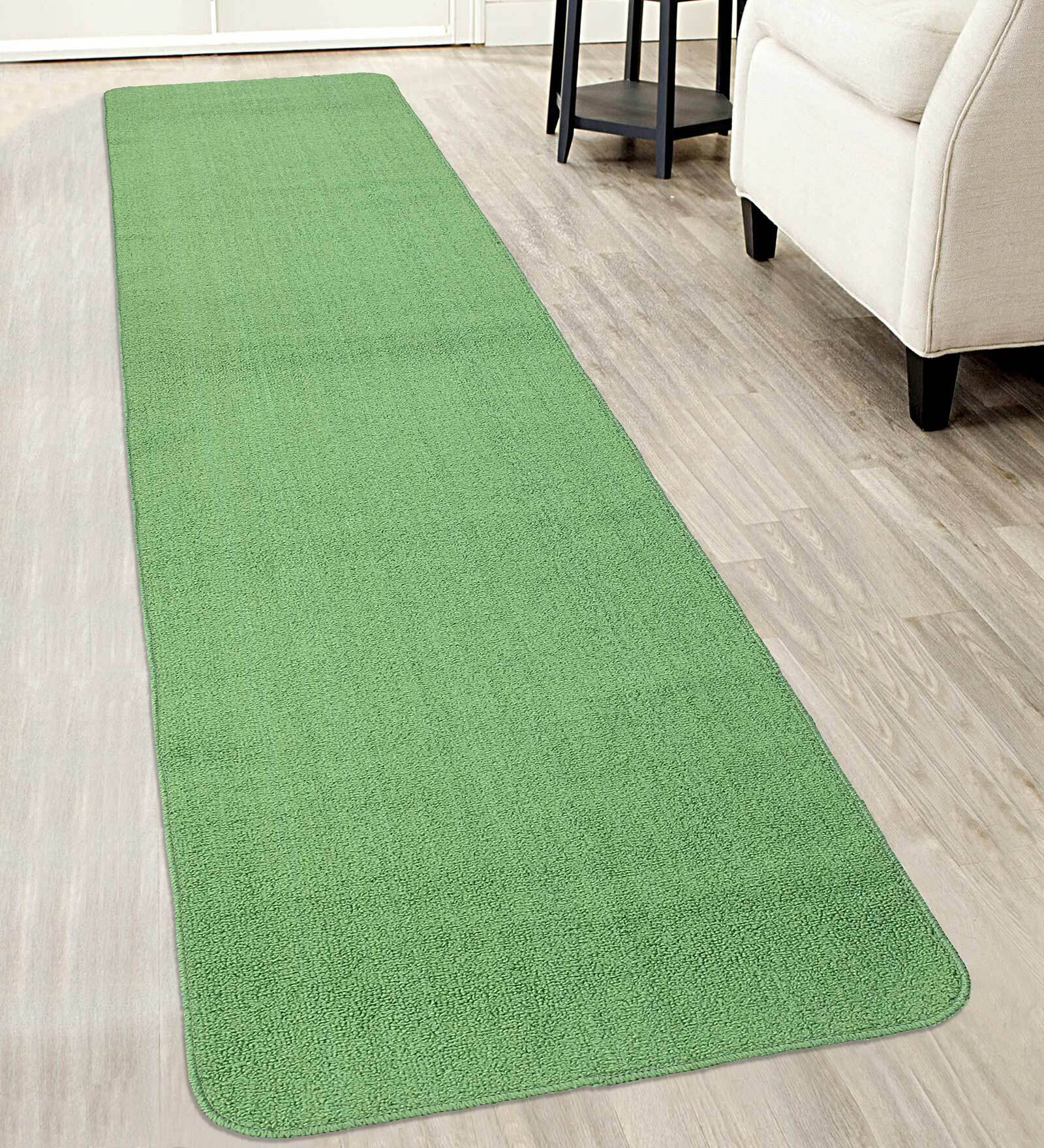 Buy Green Polypropylene Solid 10 X 2 Feet Hallway Runners Runner by ...