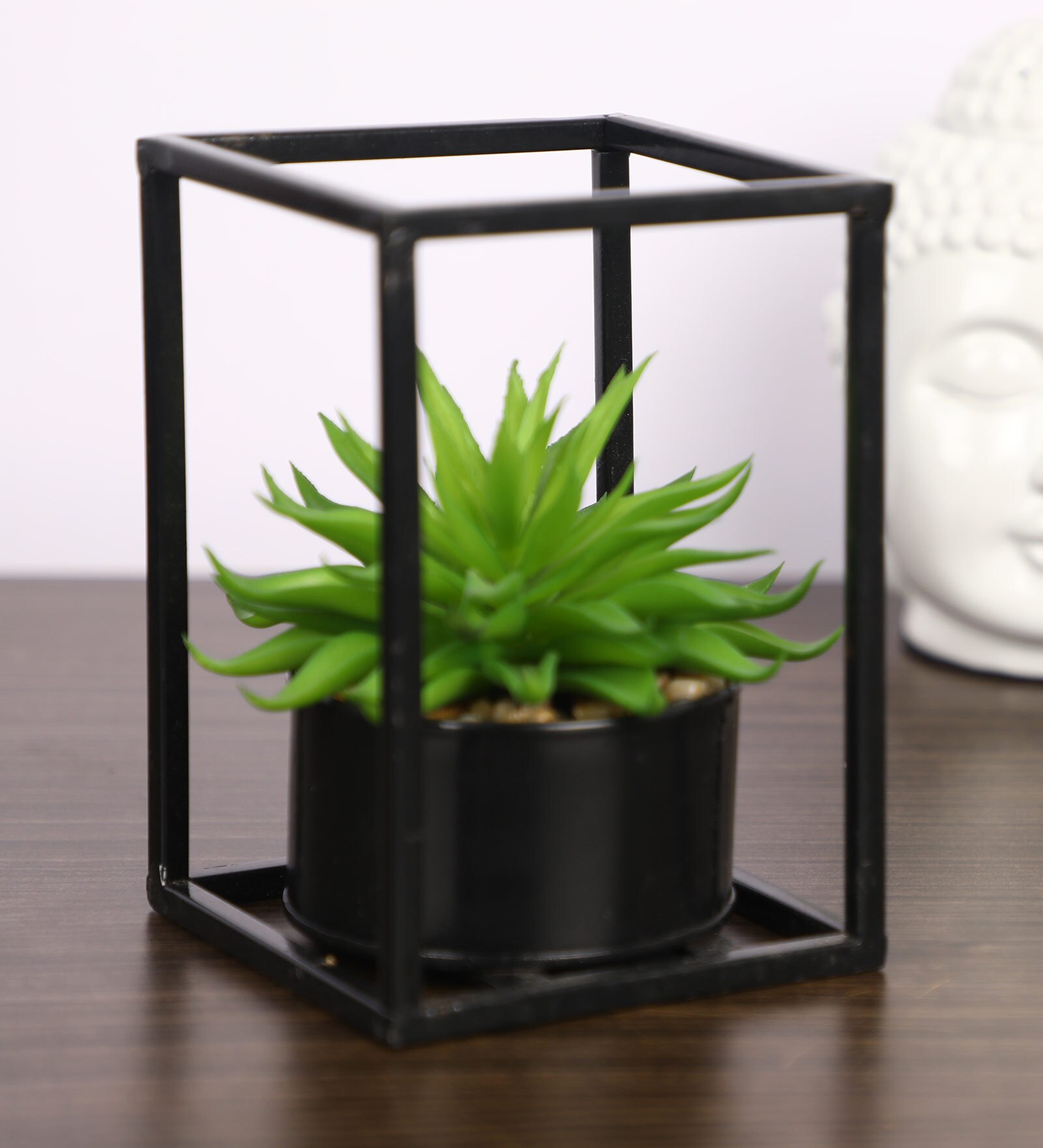 Buy Green Artificial Bonsai Encaged in Metal Stand with Pot by ...