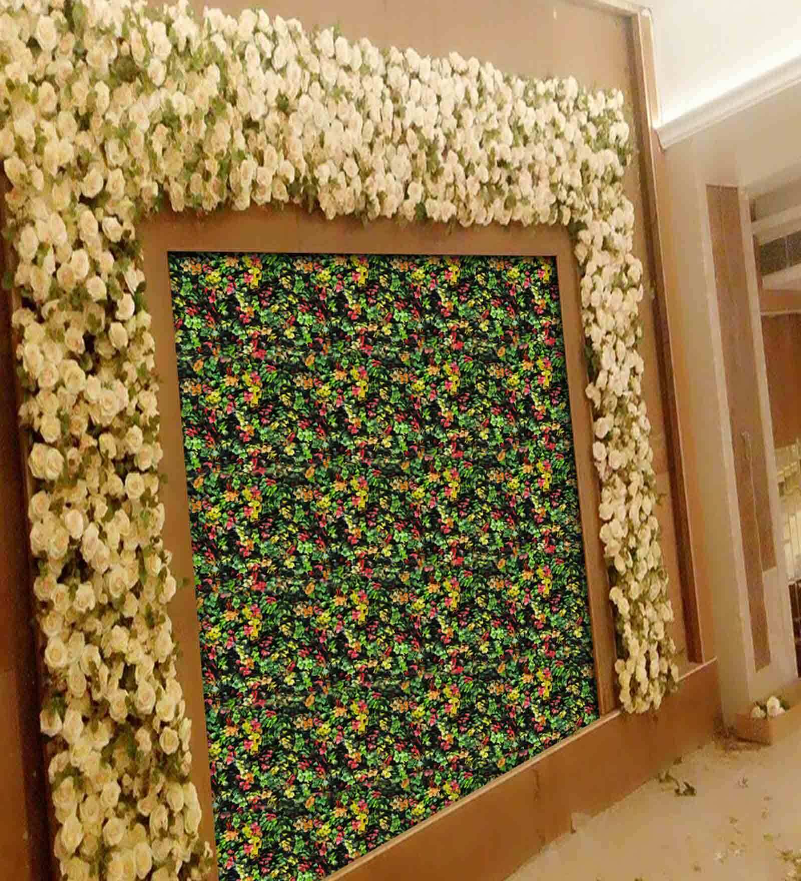 Buy Green Pvc Uv Artificial Garden Mat With Mixed Leaves For Vertical ...