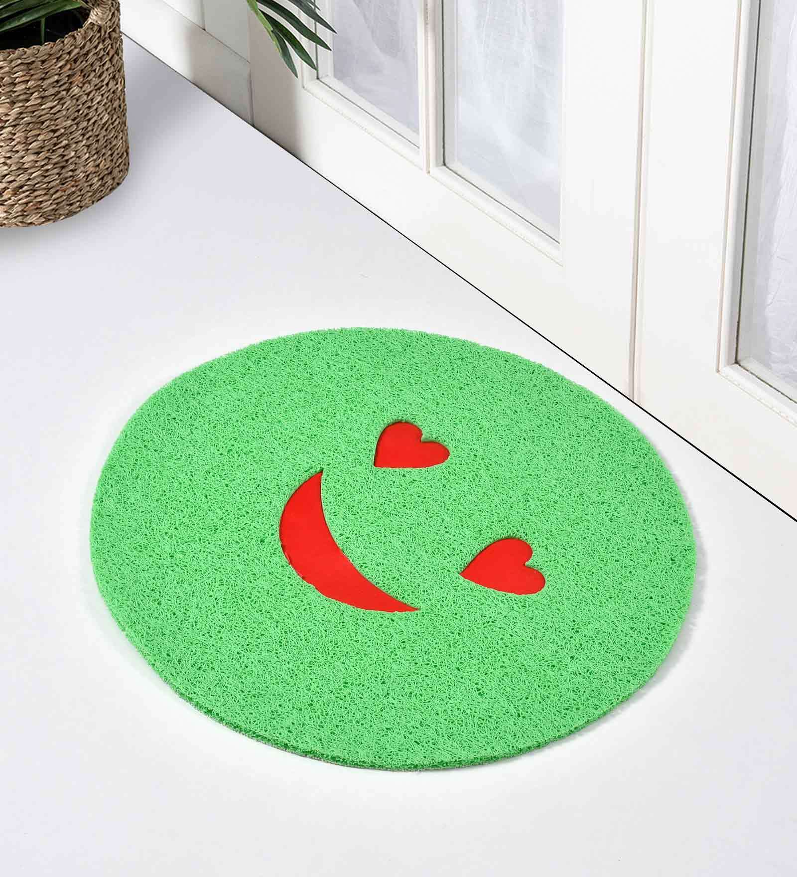 Buy Green Rubber Abstract Pattern 20x20 Inches Door Mat by Lehar Decor ...