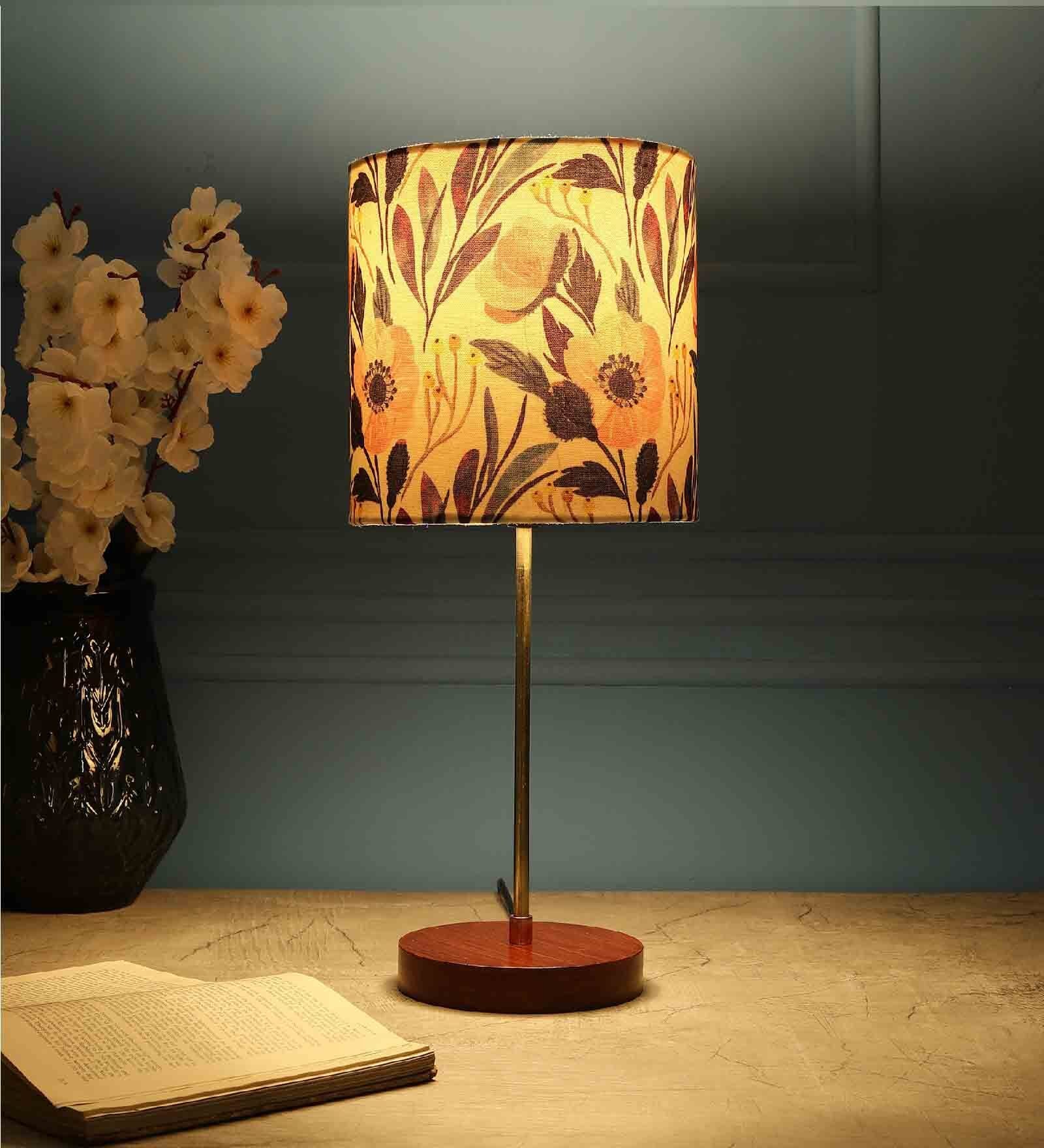 Buy Magali Multicolour Fabric Shade Night Lamp With Aluminium Base at ...