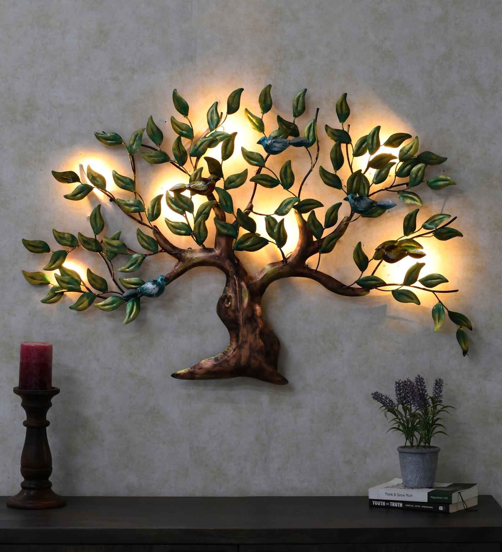 Buy Green Tree Bird With Light Wall Art By The Sk Creative Arts at 21% ...