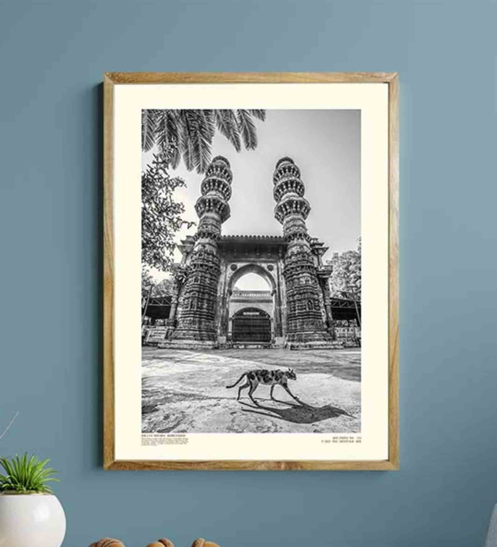 Buy Jhulta Minara Sarangpur Grey Portrait Framed Digital Art Print By ...