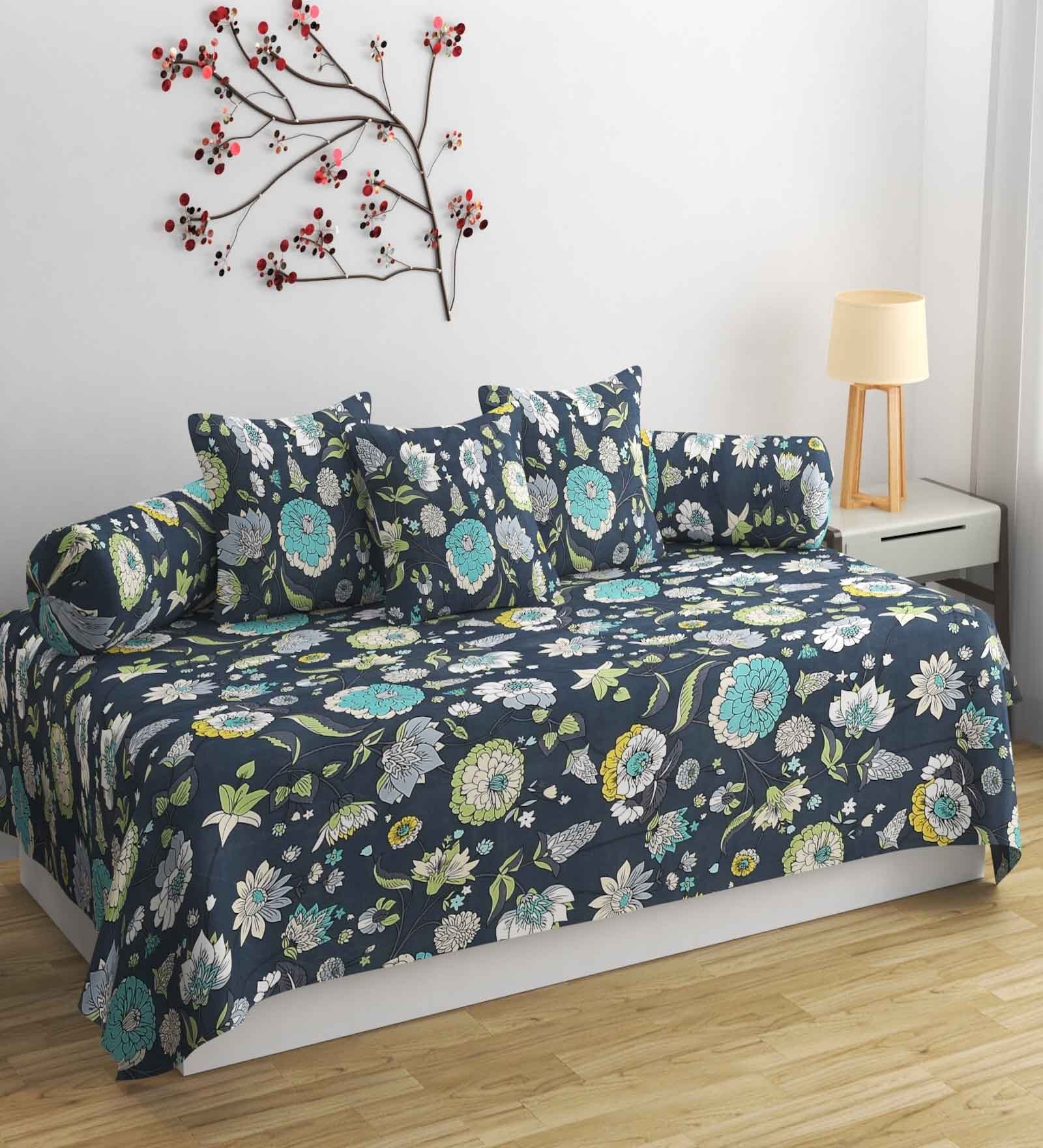 Buy Grey 200 TC Cotton Blend 6 Pcs Diwan Set at 45% OFF by YaAkholic ...