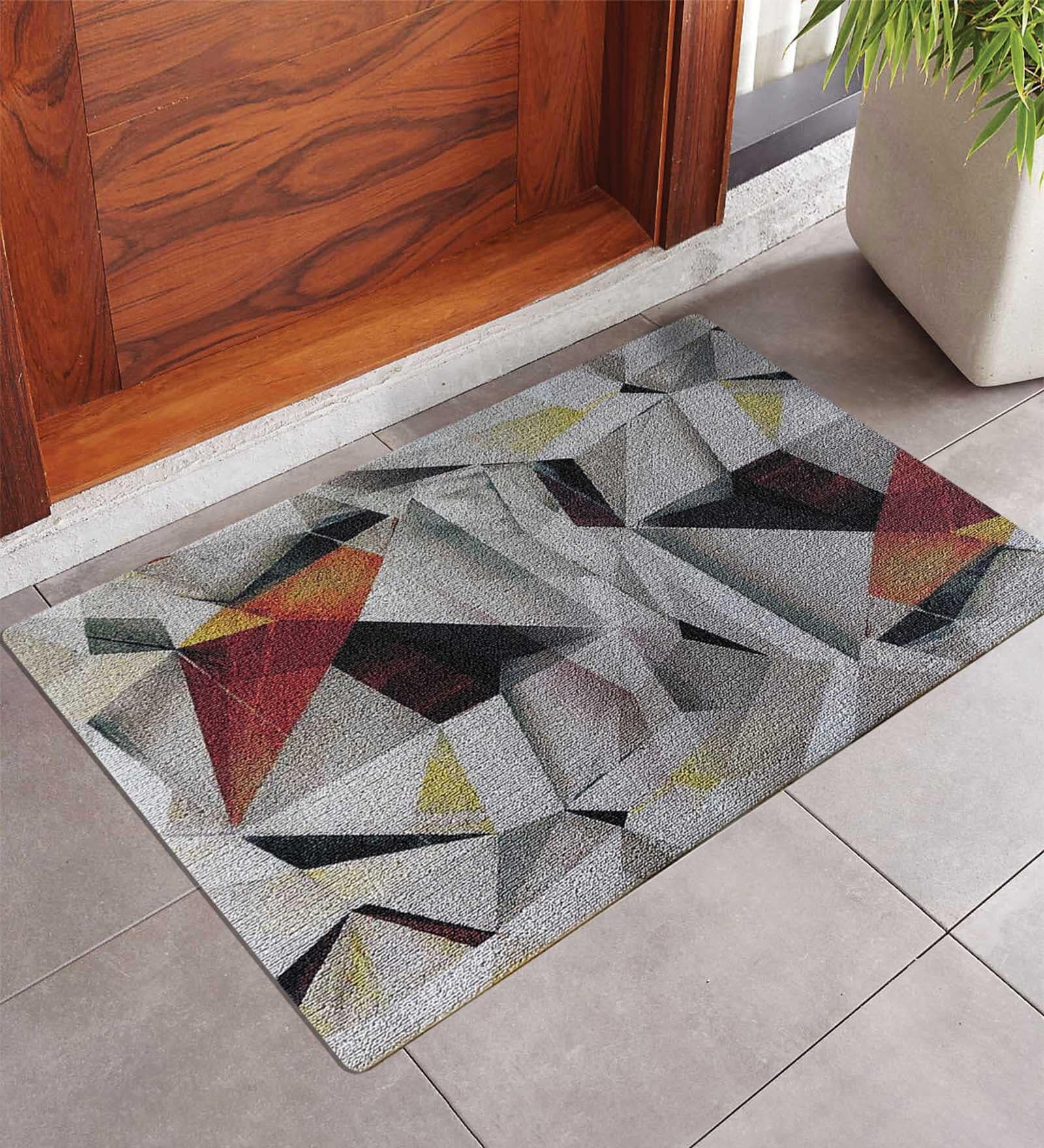 Buy Grey Abstract PVC 23 x 16 Inches Anti Skid Door Mat at 10% OFF by ...