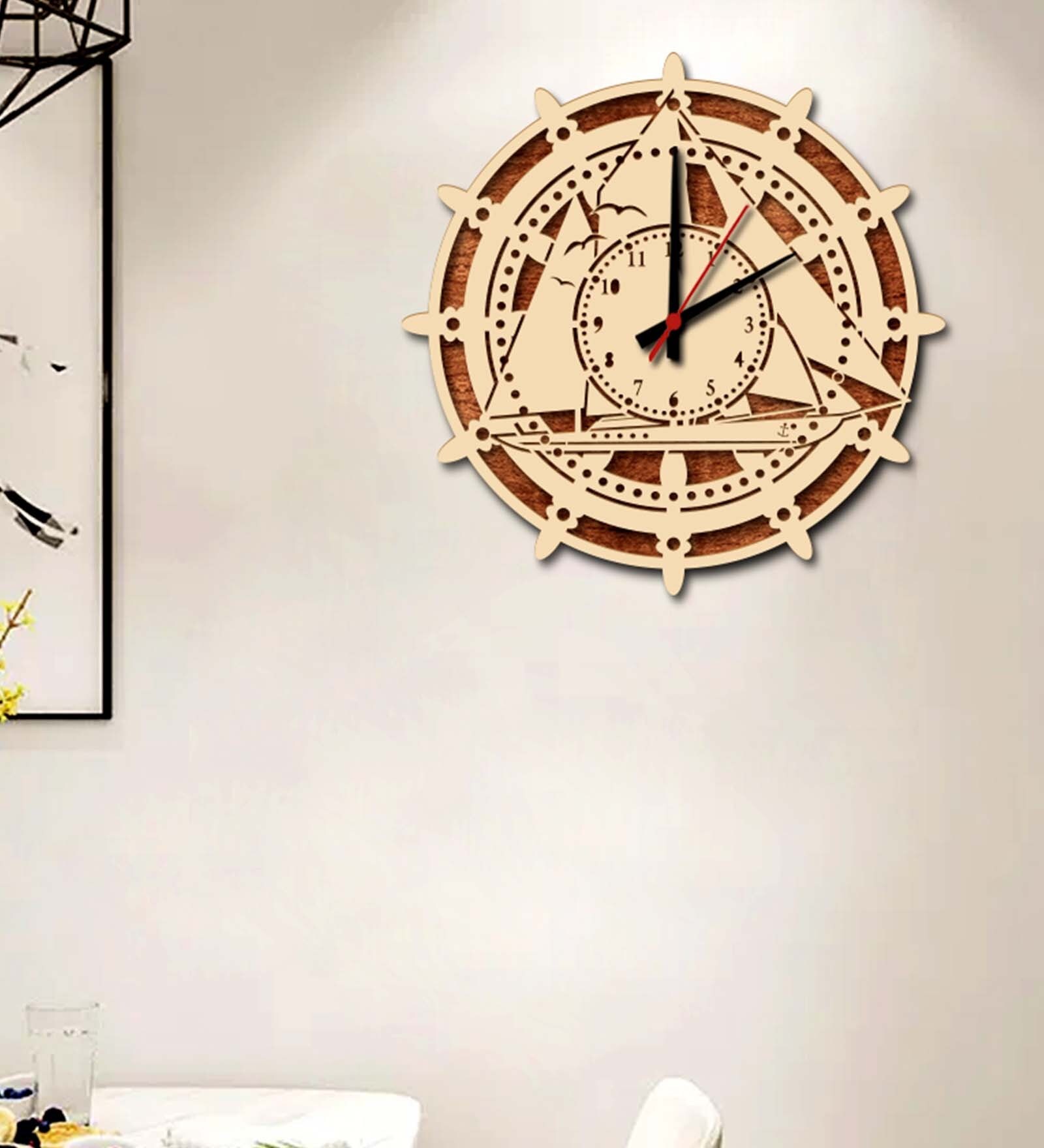 Buy Brown Engineered Wood Analog Wall Clock By WallMantra at 25% OFF by ...