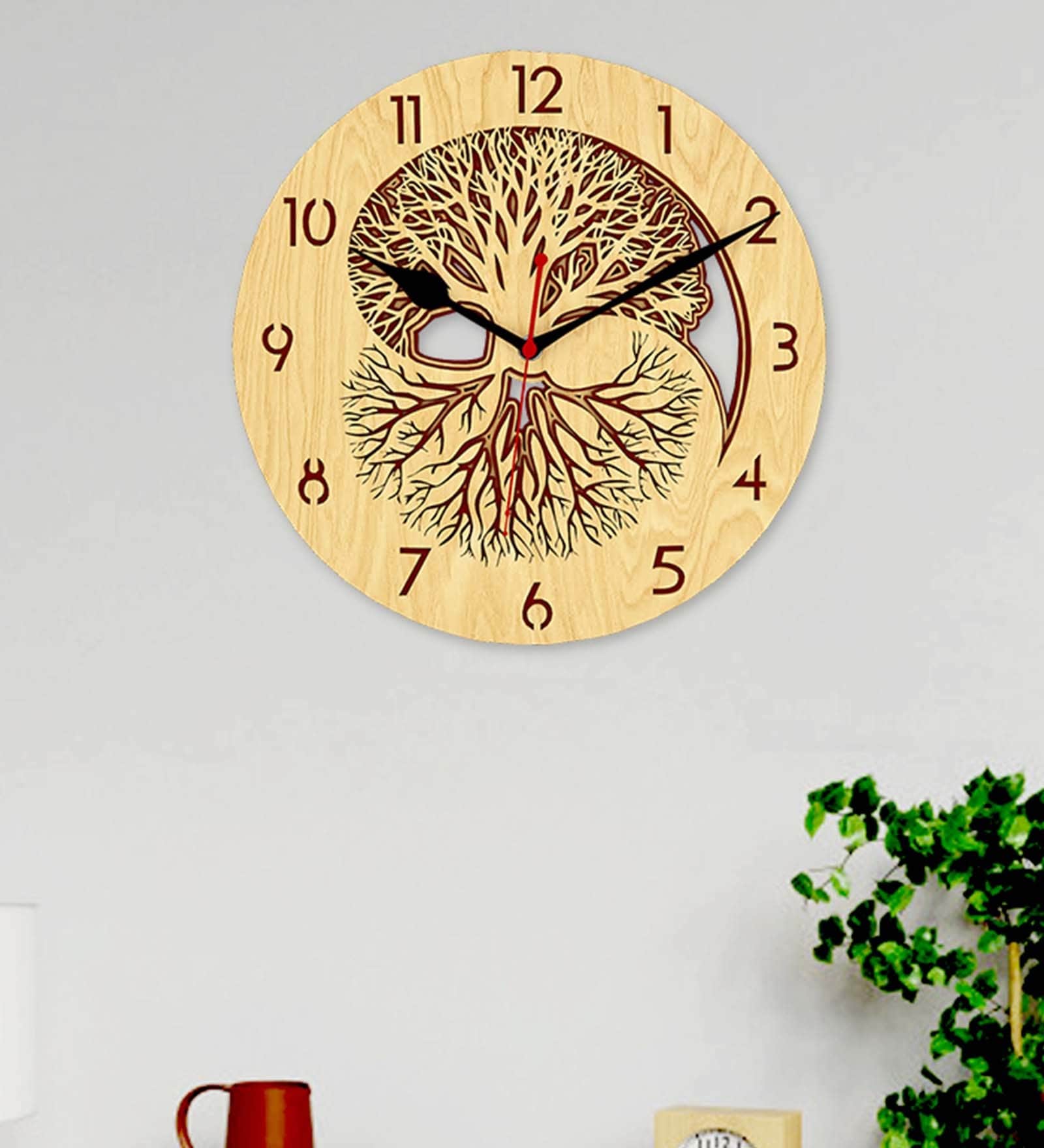 Buy Brown Engineered Wood Analog Wall Clock By WallMantra at 40% OFF by ...