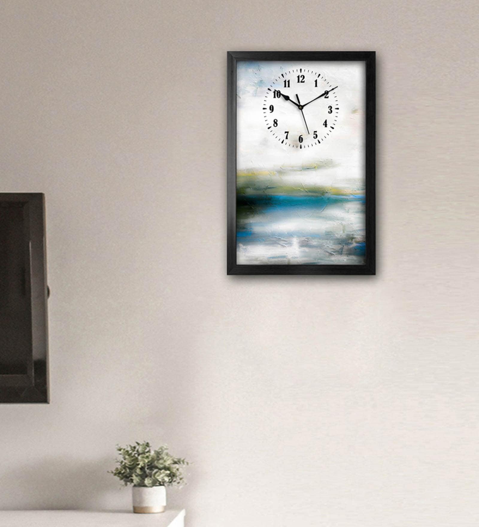 Buy Geometrical Grey Fiber Rectangle Wall Clock at 16% OFF by 999Store ...