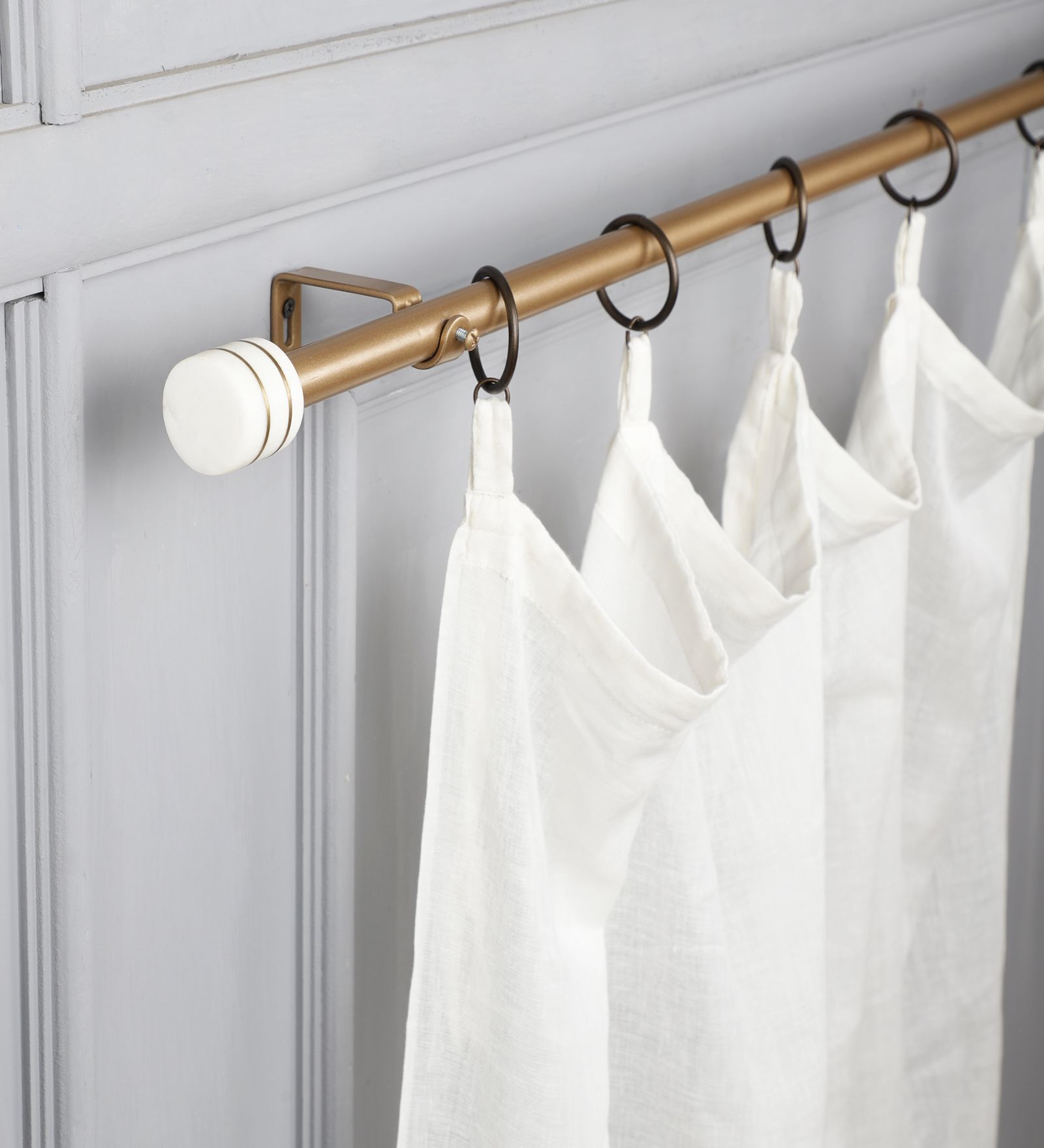 Buy Grey Iron 48 - 88 Inches Expandable Curtain Rod with Accessories by ...