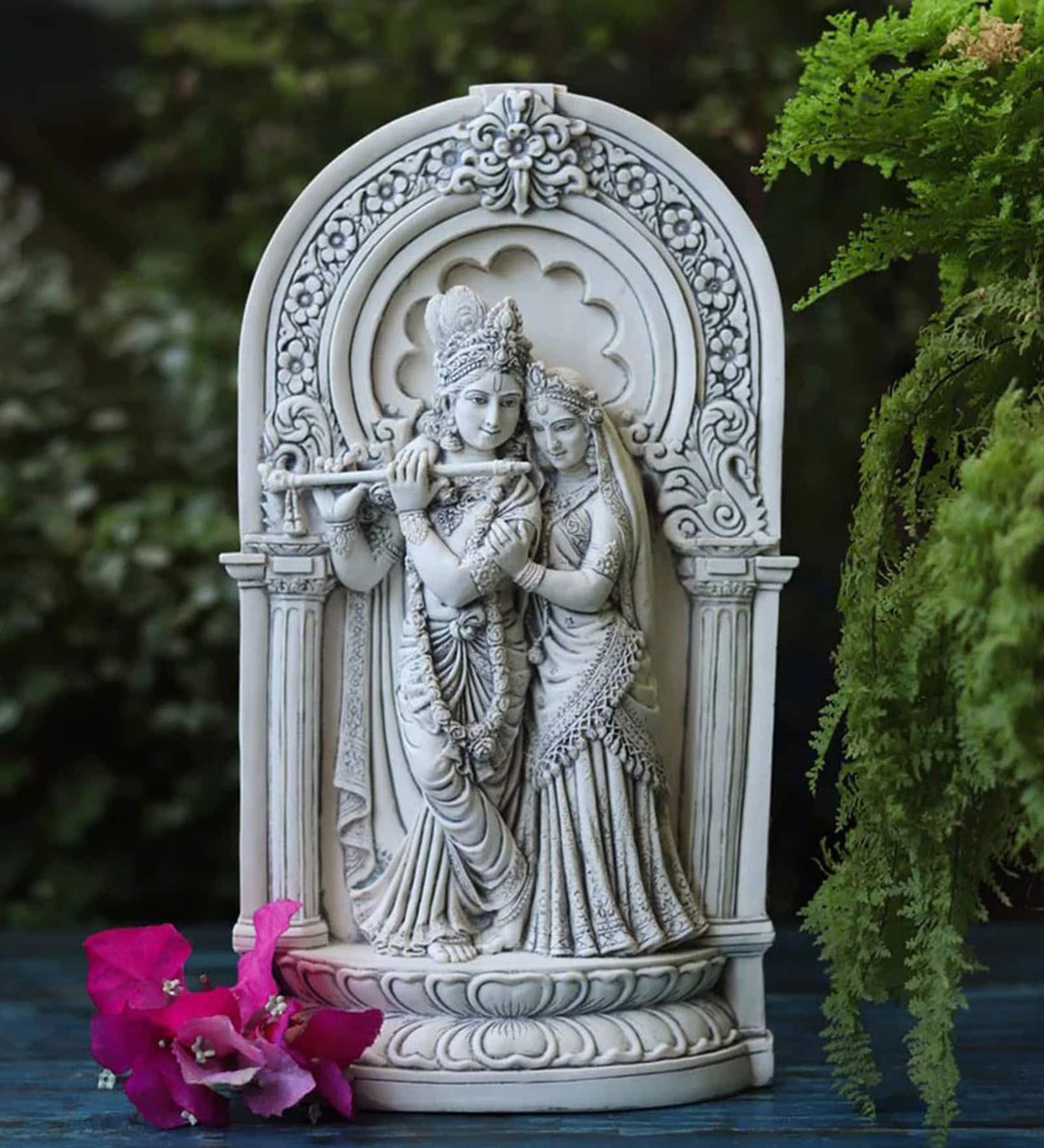 Buy Grey Marble Radha Krishna Religious Idol at 30% OFF by Yellow ...