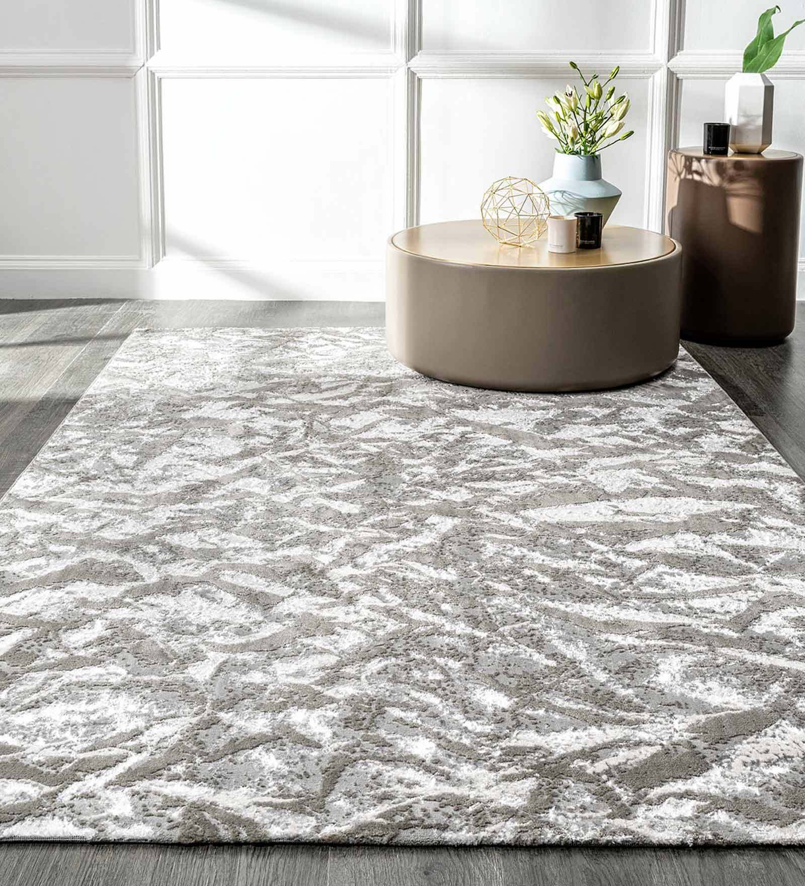 Buy Abstract Pattern Polyester Machine Made 4 x 6 Feet Carpet by Ddecor ...