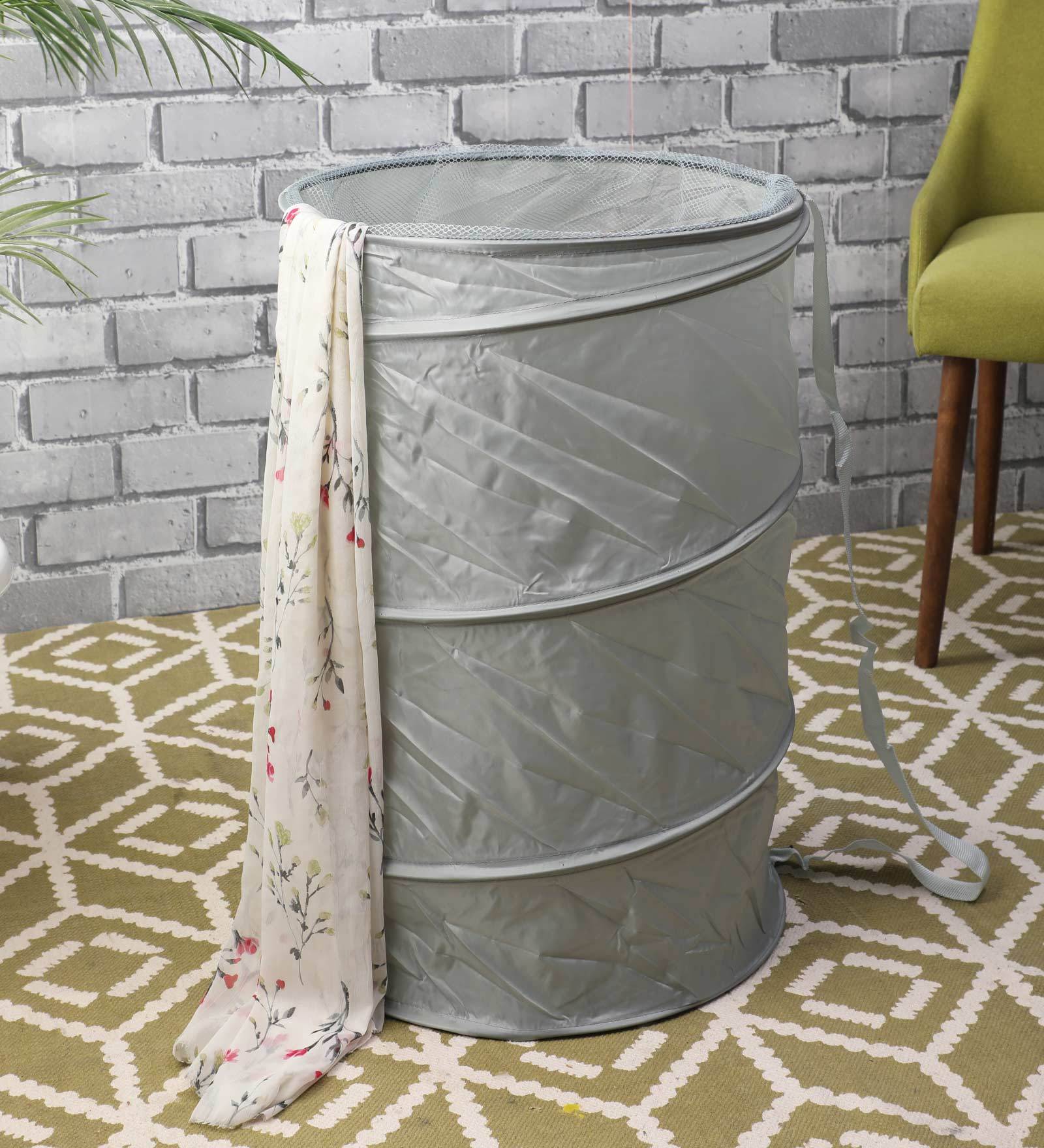Buy 20 Ltr Polyester Laundry Basket In Grey By Muren at 23% OFF by ...