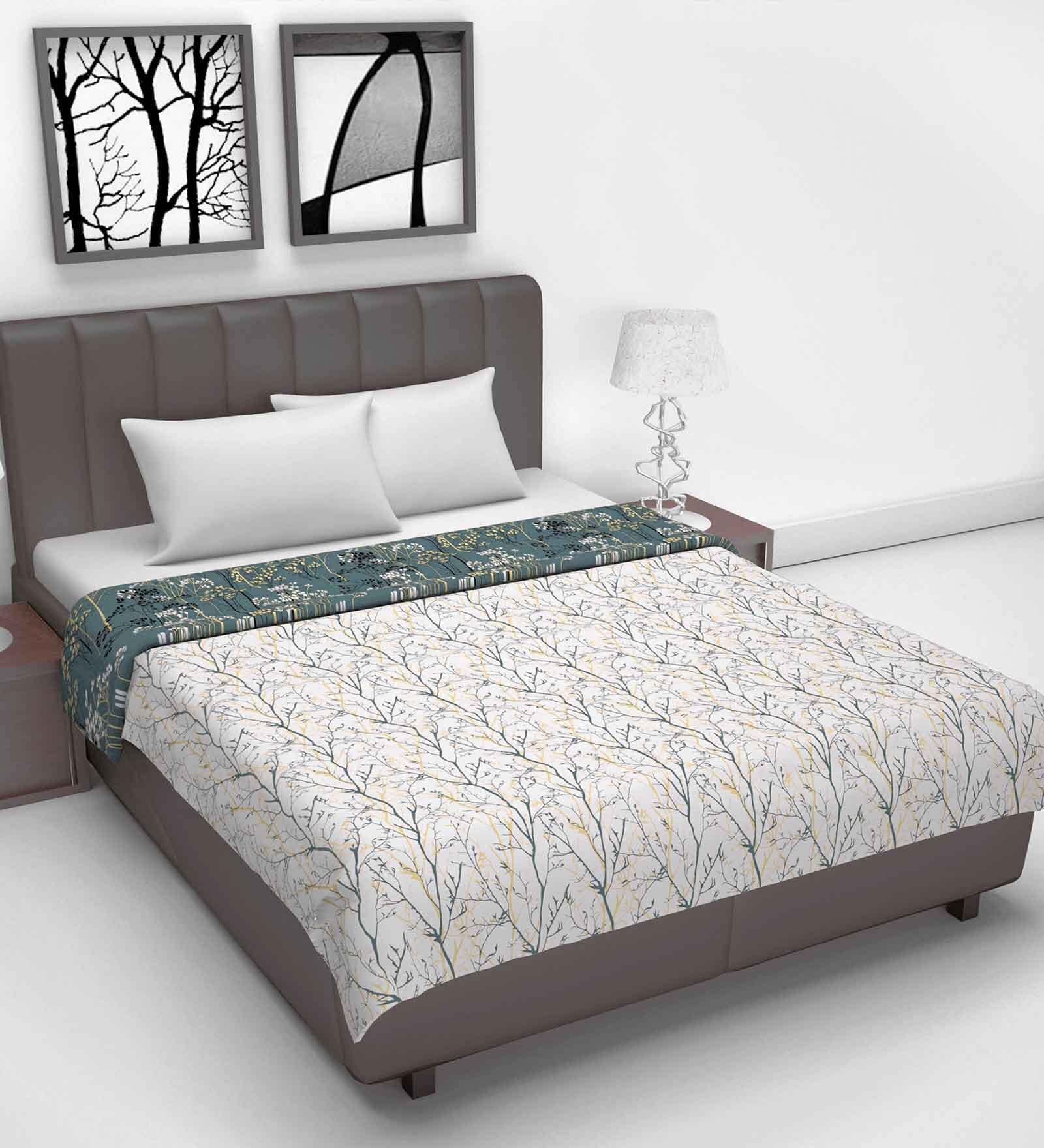 Buy Grey Polyester Patterned 120 GSM Double Bed Dohar at 71% OFF by ...