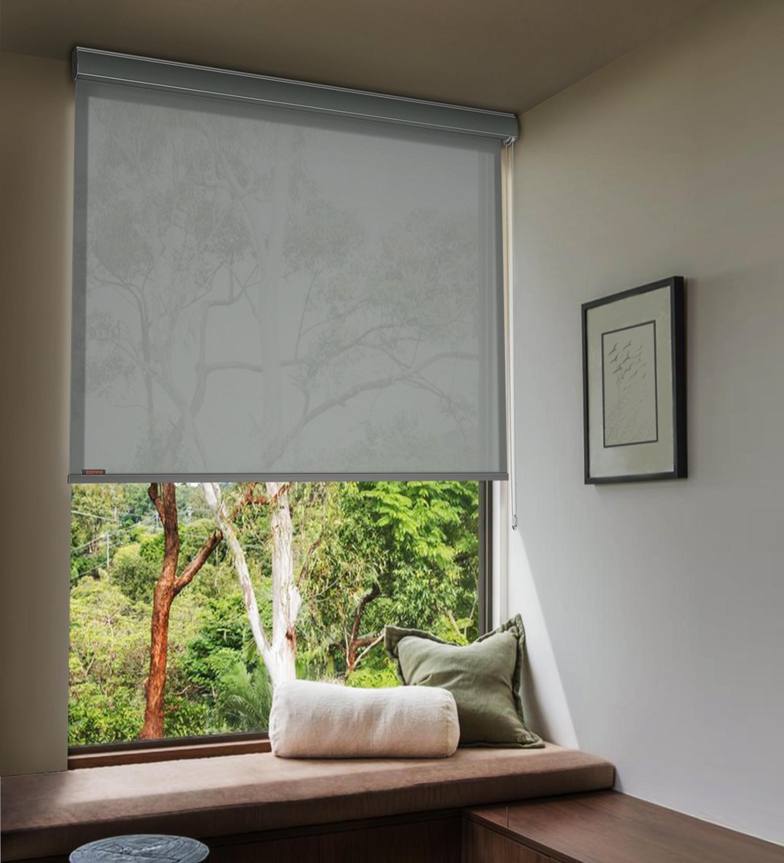 Buy Grey Polyester Solid 60 X 36 inches Semisheer Sunscreen Blind at 38% OFF by HIPPO | Pepperfry