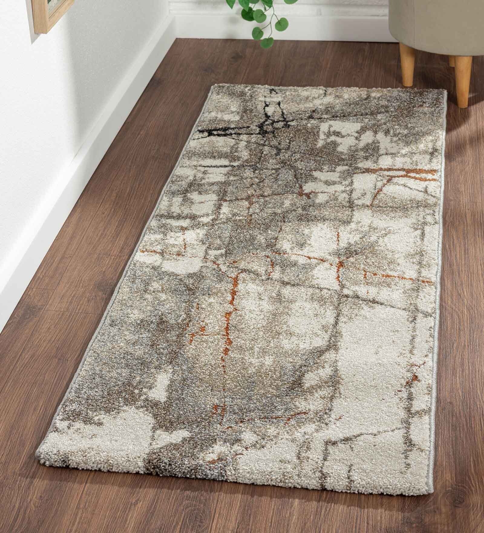 Buy Grey Polypropylene 59 x 31 Inches Machine Made Floor Runner at 15% ...