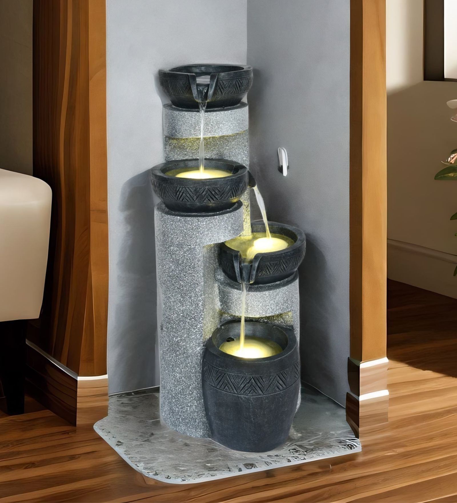 Buy Grey Polyresin Aqua Delight 4 Steps Water Fountain, By @home at 47% ...