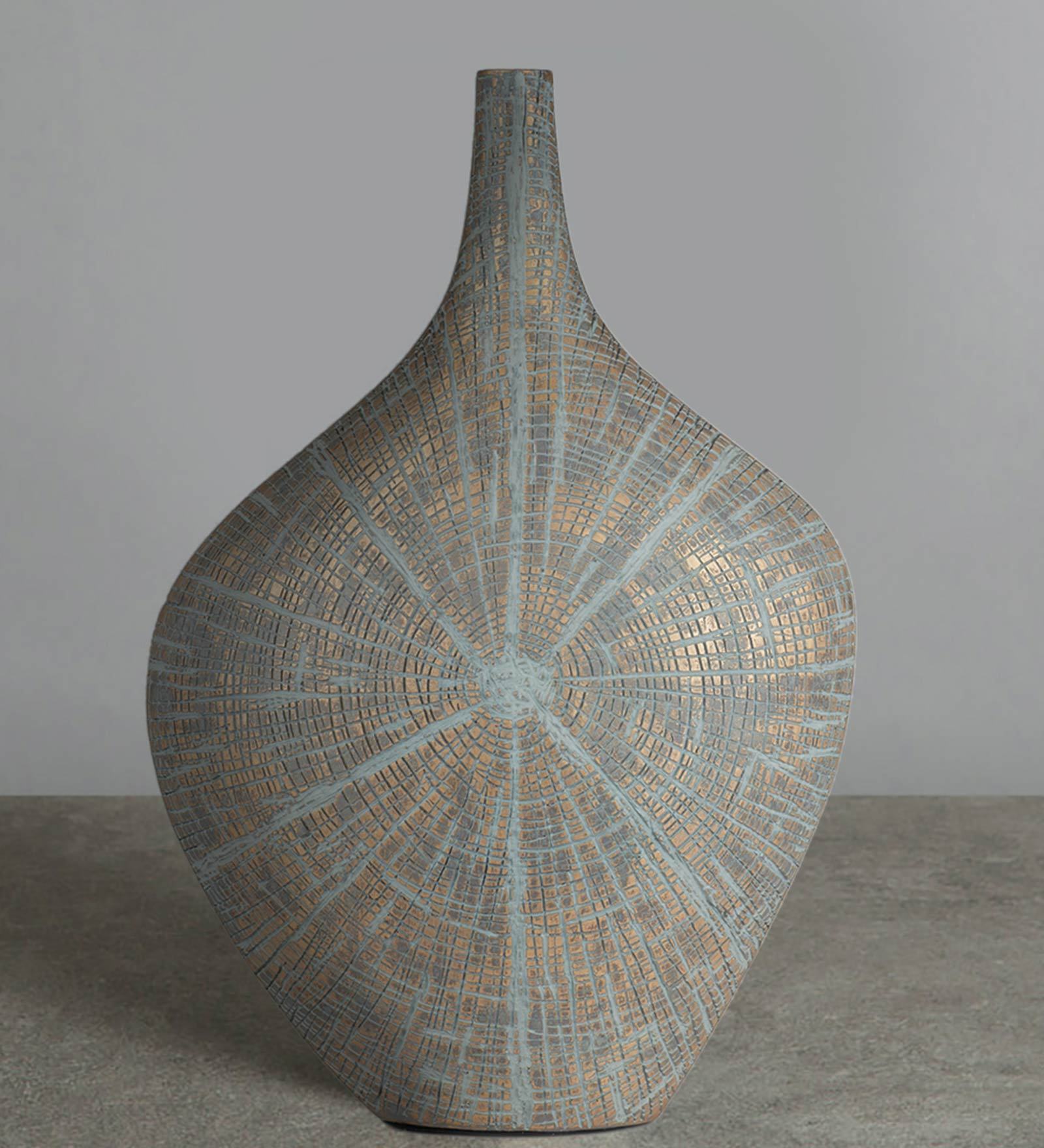 Buy Grey Cellini Slim Neck Pelike Polyresin Vase by Hometown Online ...