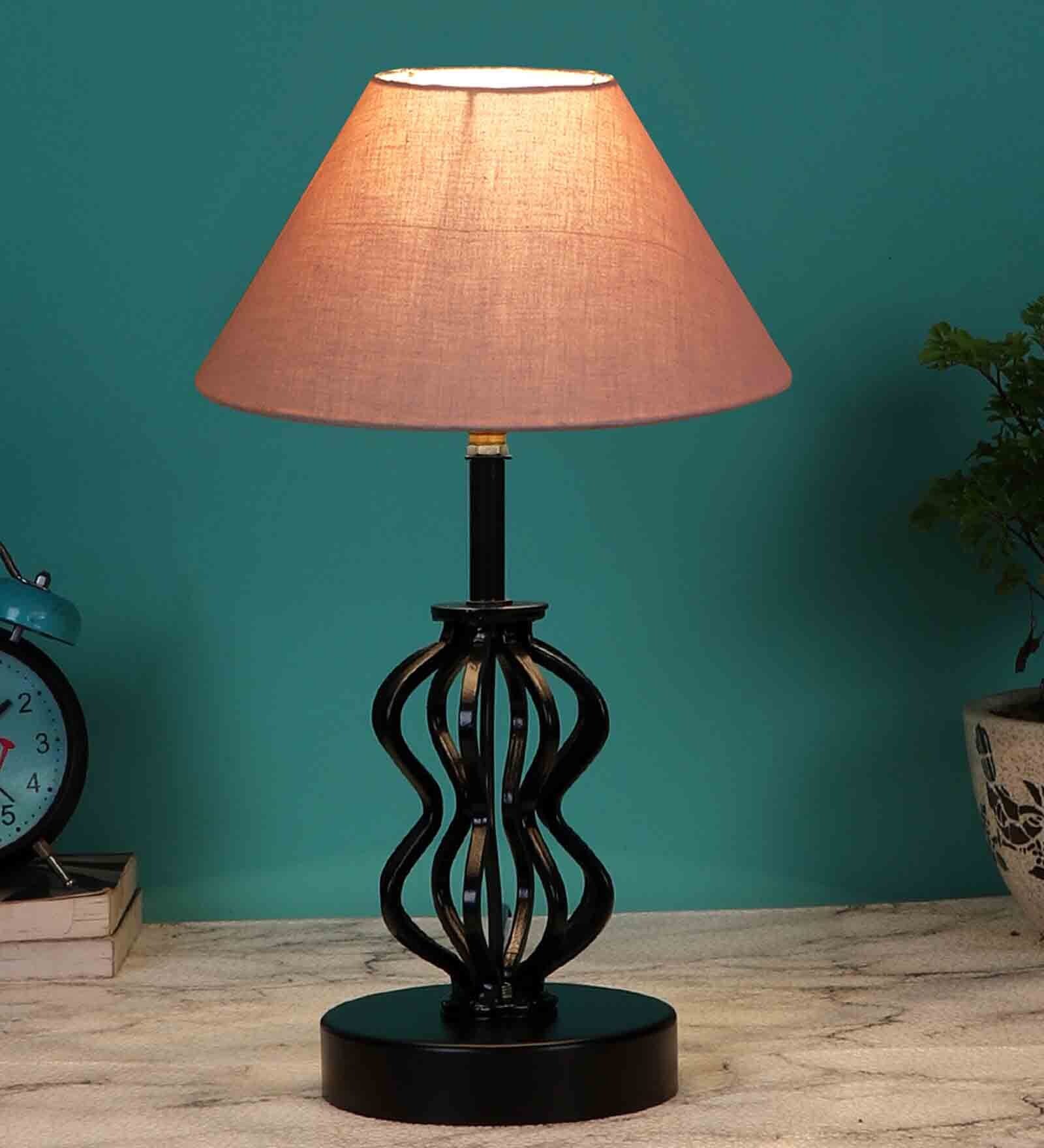 Buy Grey Shade Table Lamp With Shade Table Lamp With Iron Base at 51% ...