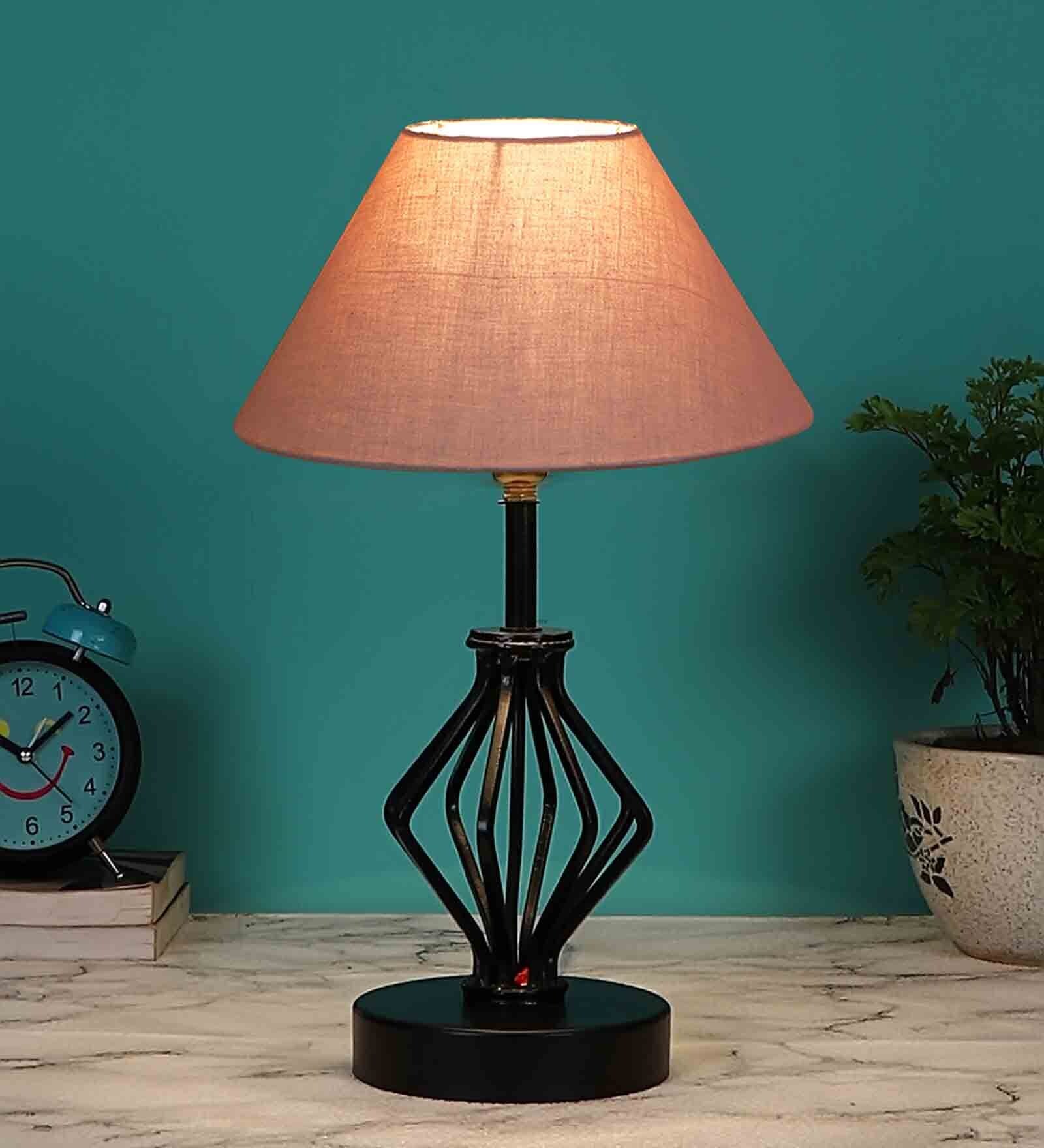 Buy Grey Shade Table Lamp With Shade Table Lamp With Iron Base at 58% ...