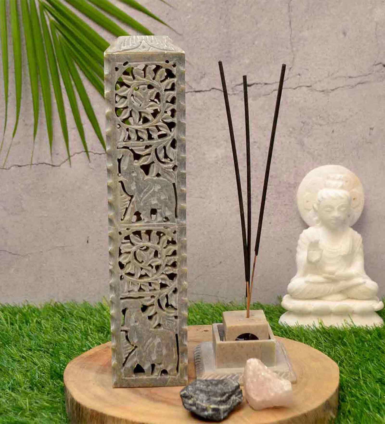 Buy Grey Soapstone Incense Holders at 30% OFF by Katkaria Creations ...