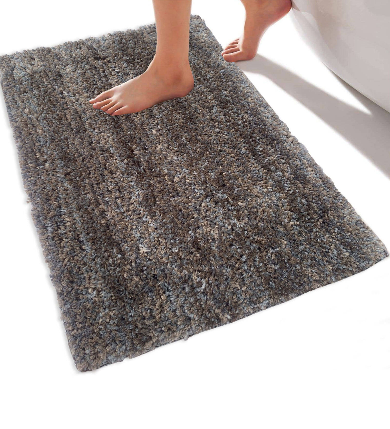 Buy Grey Solid Microfibre 23x15 Inches AntiSkid Bath Mat By Luxe Home ...
