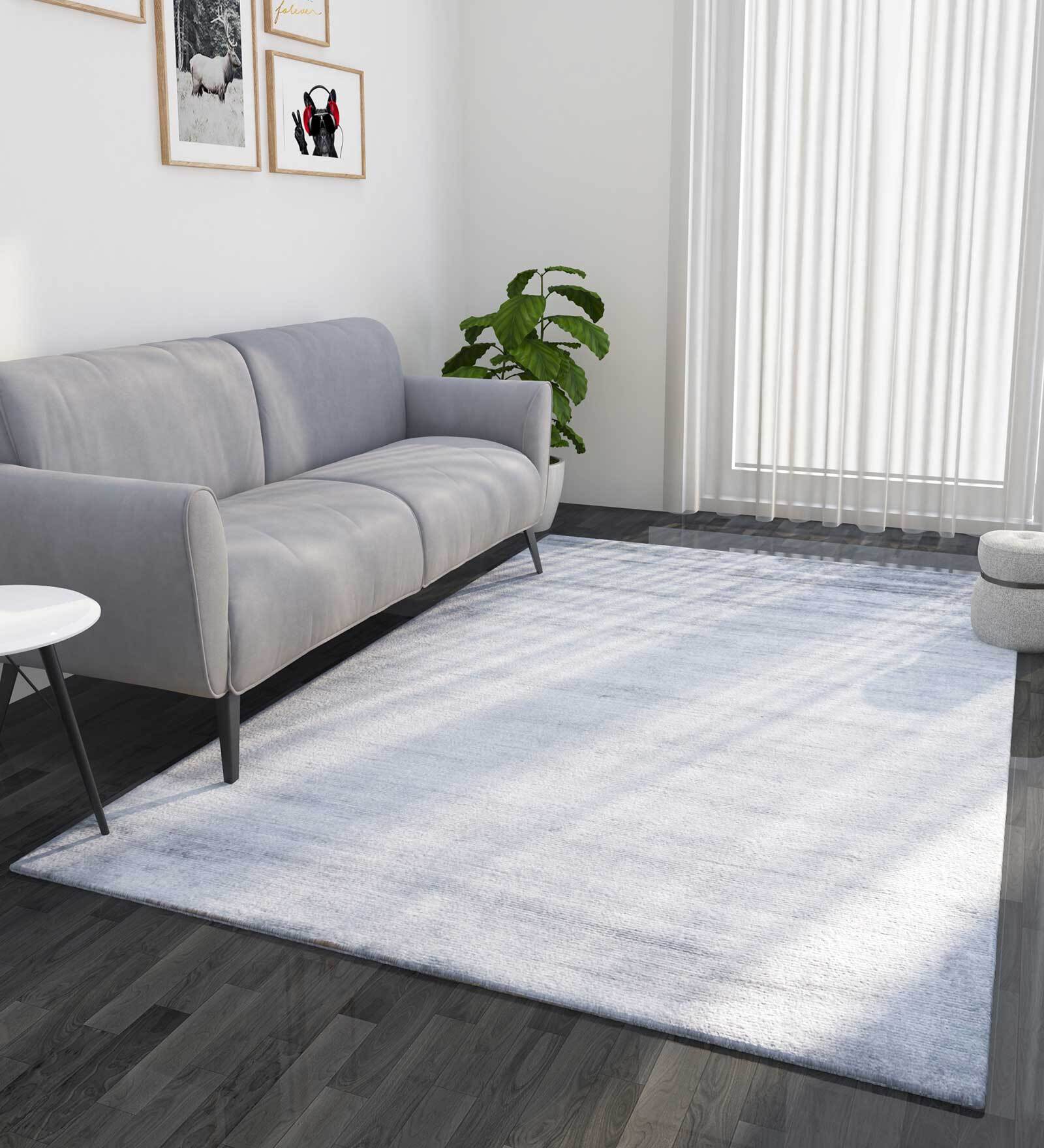 Buy Grey Solid Wool 9 X 12 ft Hand Woven Carpet by Jaipur Rugs at 10% ...