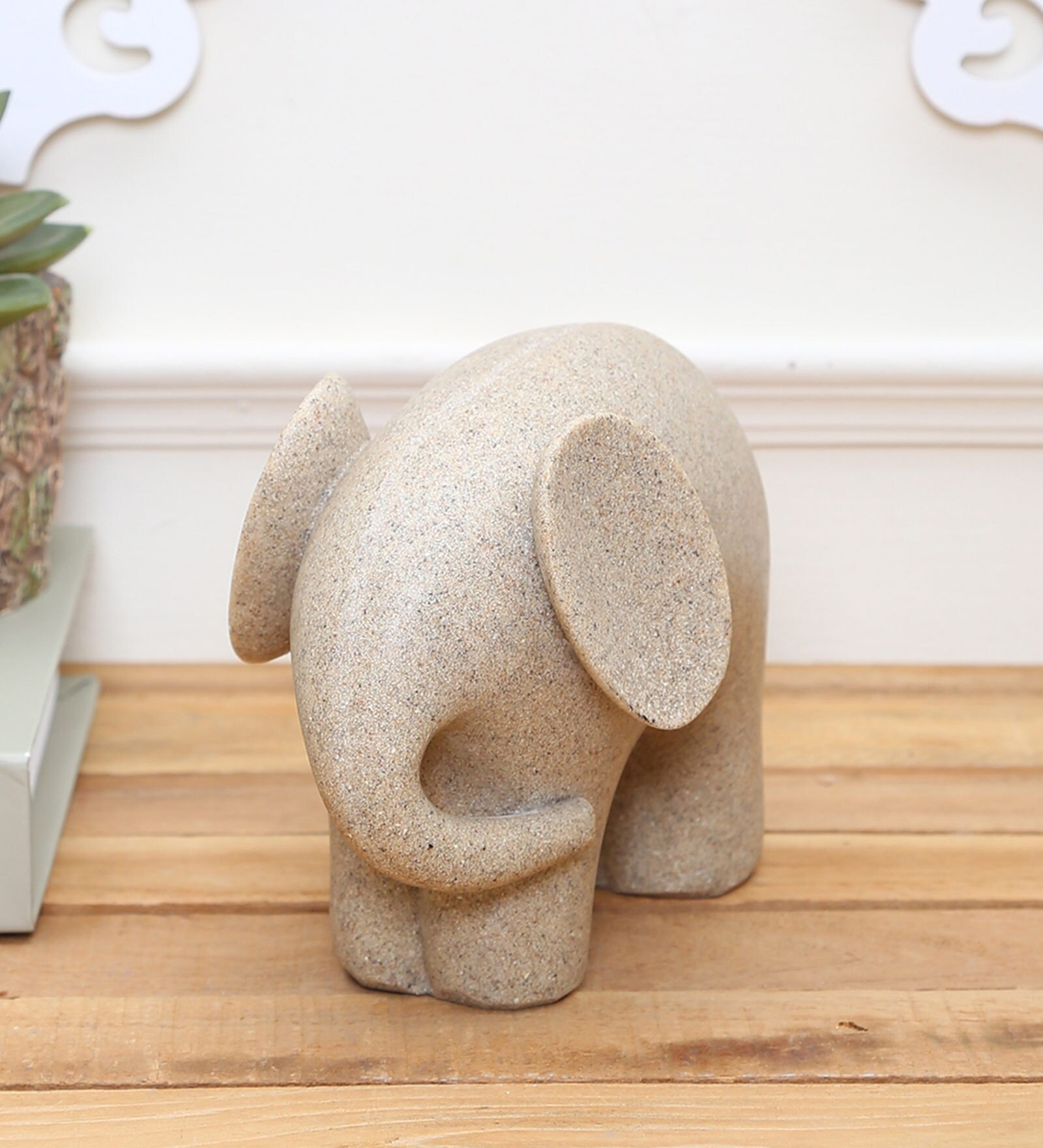 Buy Grey Stone Dust Dinky Yet Cute Sand Stone Elephant Statue Showpiece ...