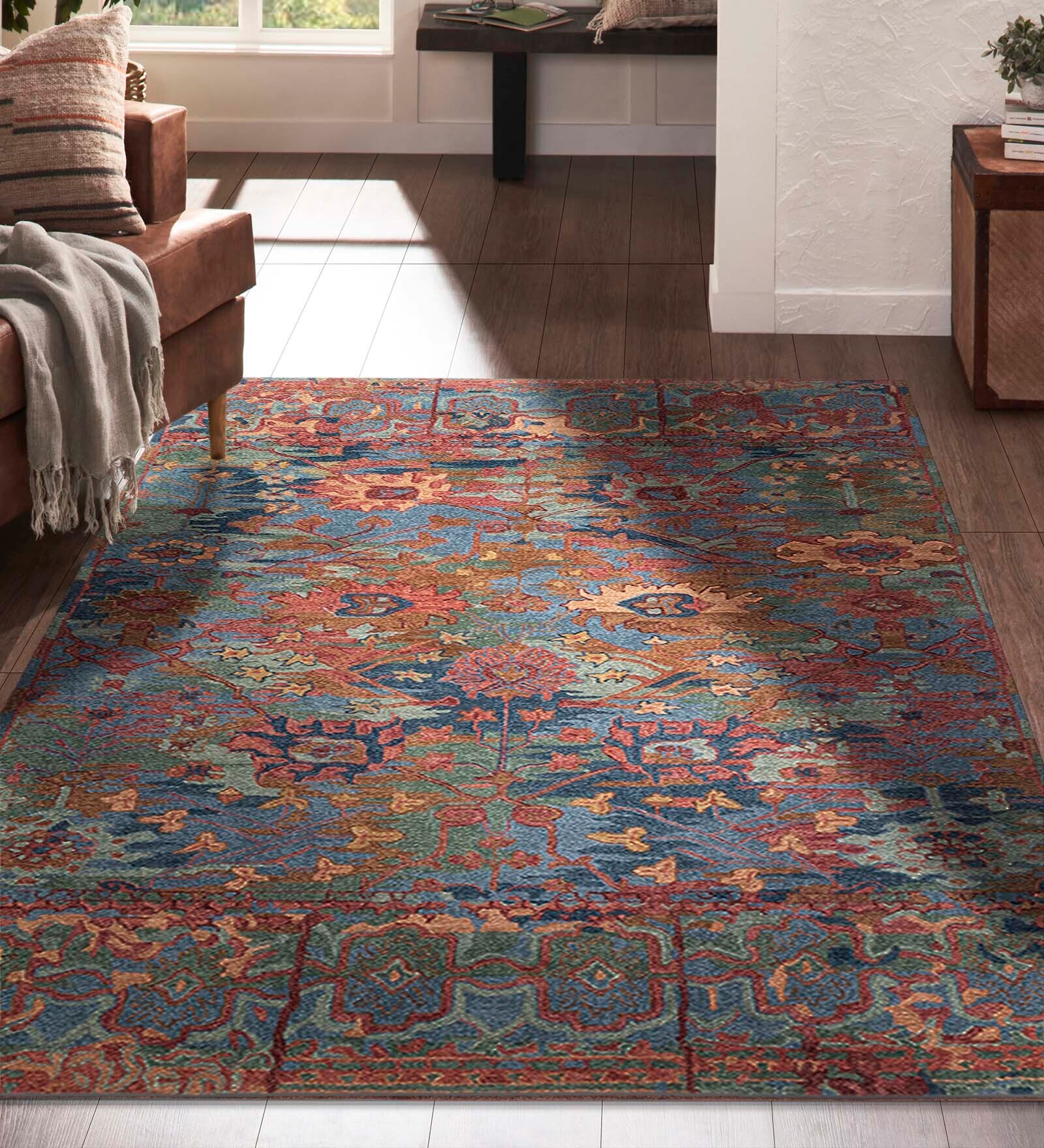 Buy Grey Wool Floral 4 x 6 Feet Hand Tufted Carpet by Obeetee at 22% ...