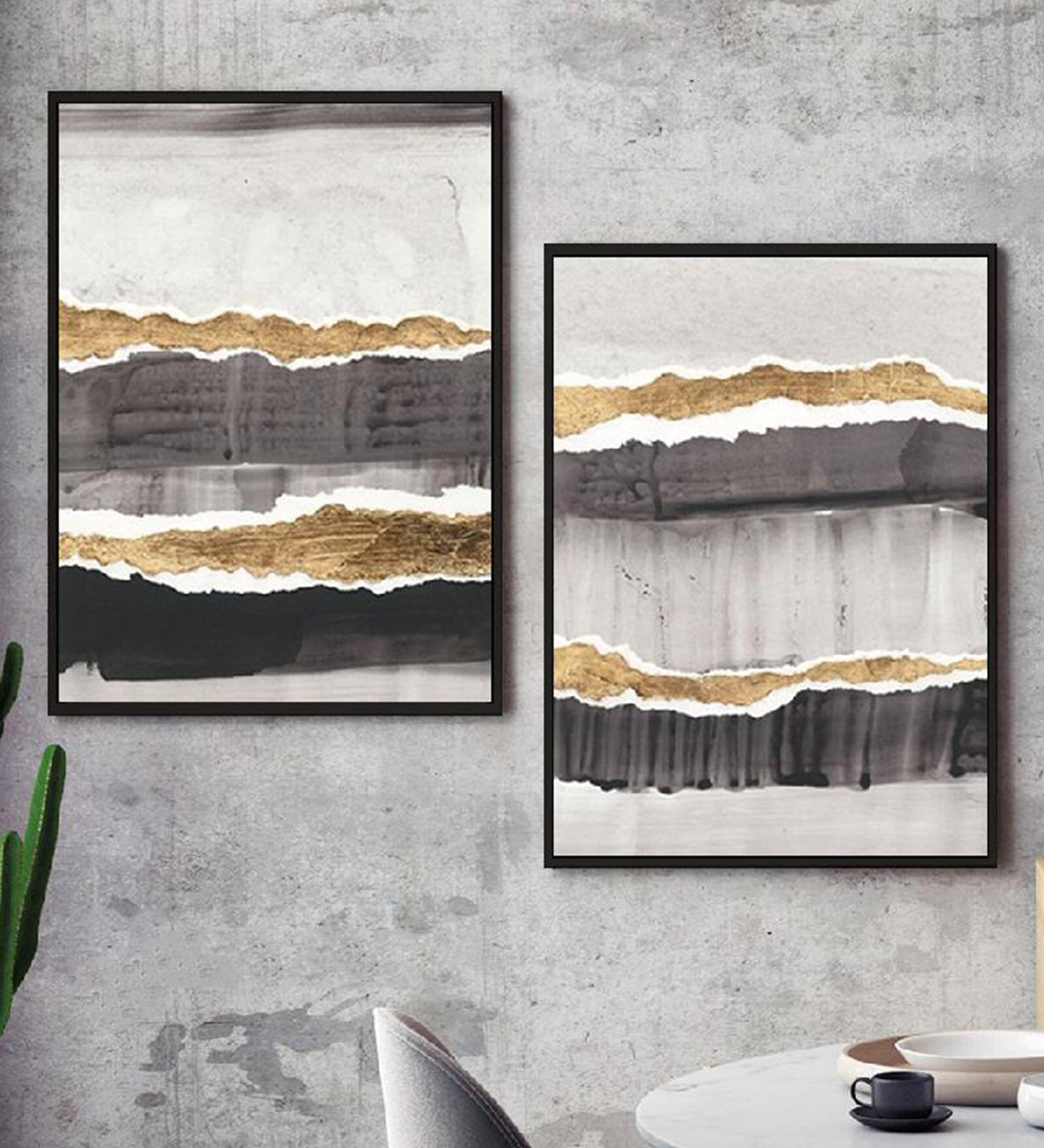 Buy Greystone Cosmo Multicolor Canvas Framed Art Print Set of 2 at 20% ...