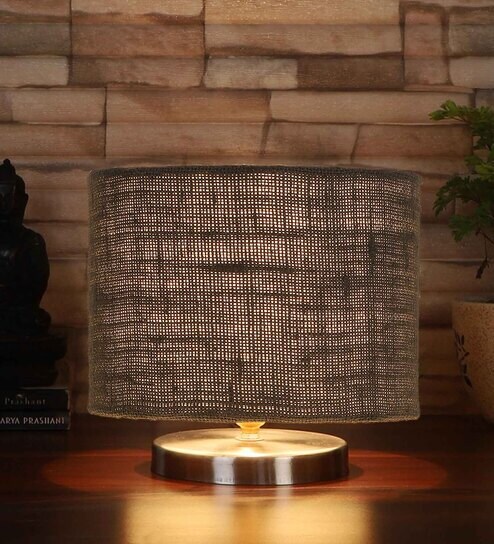 Buy Brown Jute Table Lamp with Steel Base -33 at 20% OFF by New Era ...