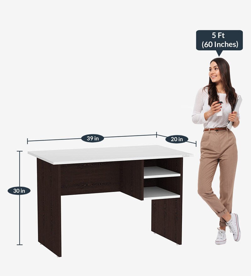 Buy Grady Writing Table in Wenge & White Finish by Anikaa Online ...