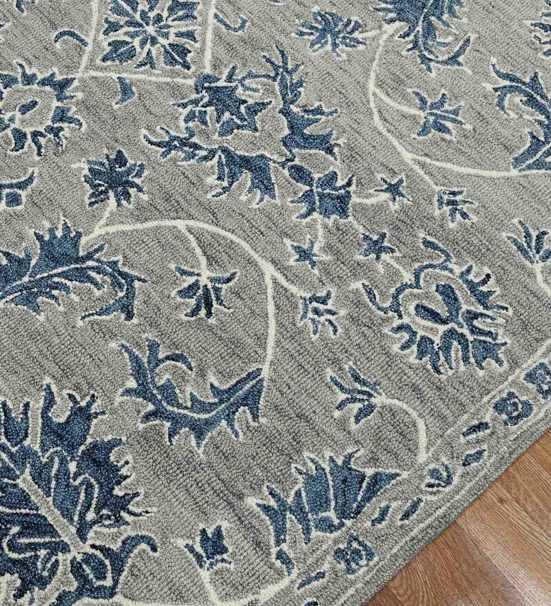 Buy Gray Wool Romania 4x6 Feet Hand-Tufted Carpet by Saraswati Global ...