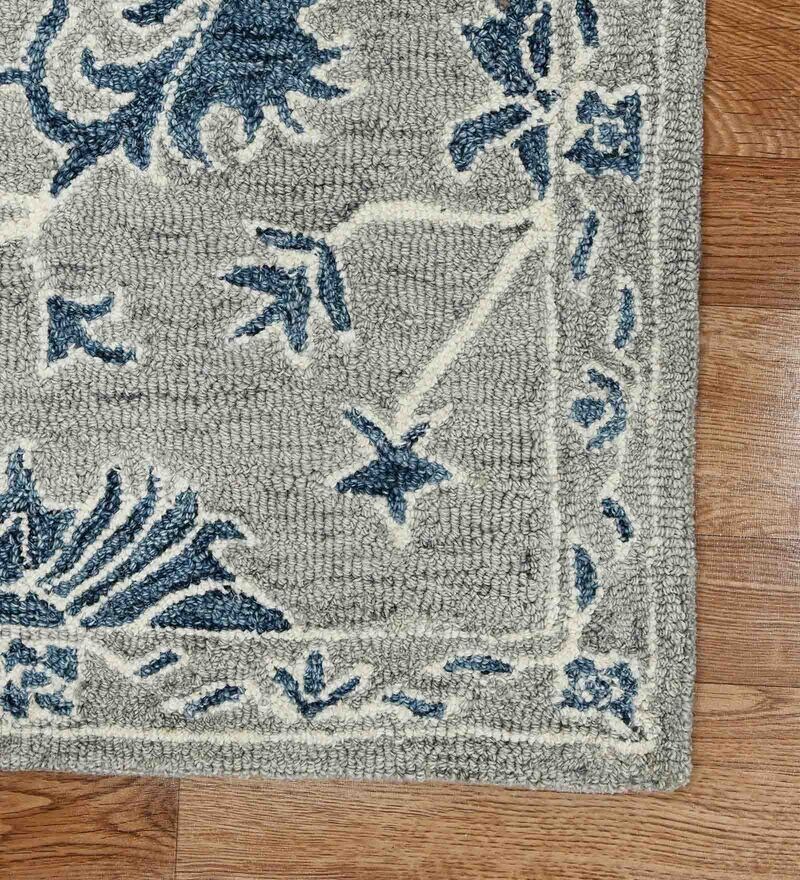 Buy Gray Wool Romania 4x6 Feet Hand-Tufted Carpet by Saraswati Global ...