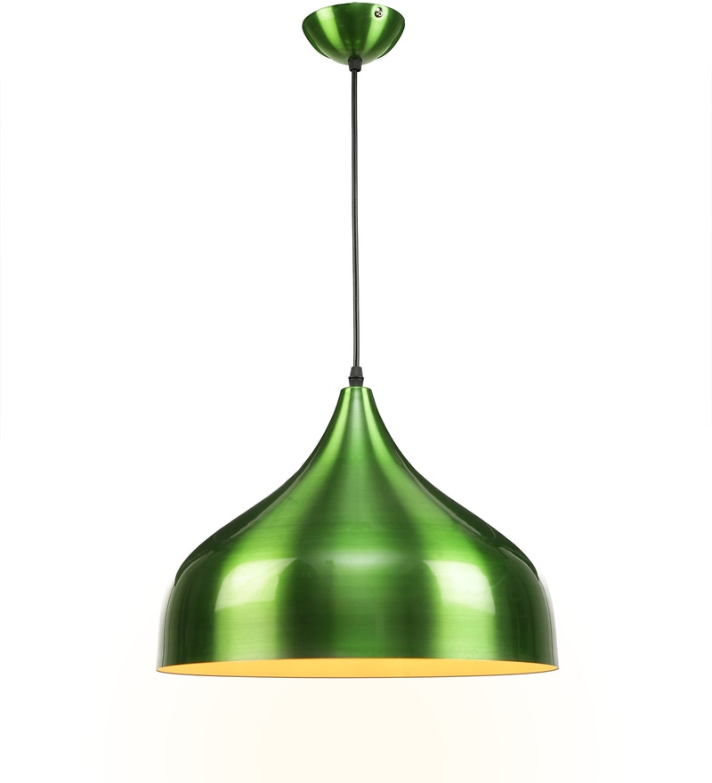 Buy Ottman Green Metal Single Hanging Lights By Stello Online - Dome ...