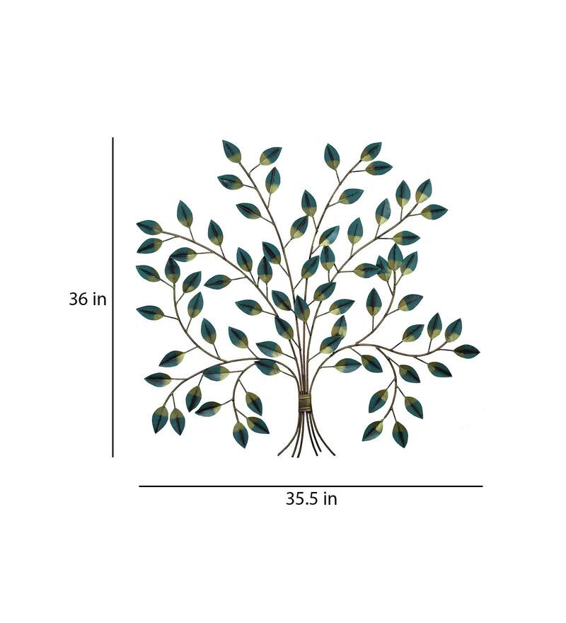 Buy Green Iron Bunch Of Tree Wall Art By Woodlawn Online - Floral Metal ...