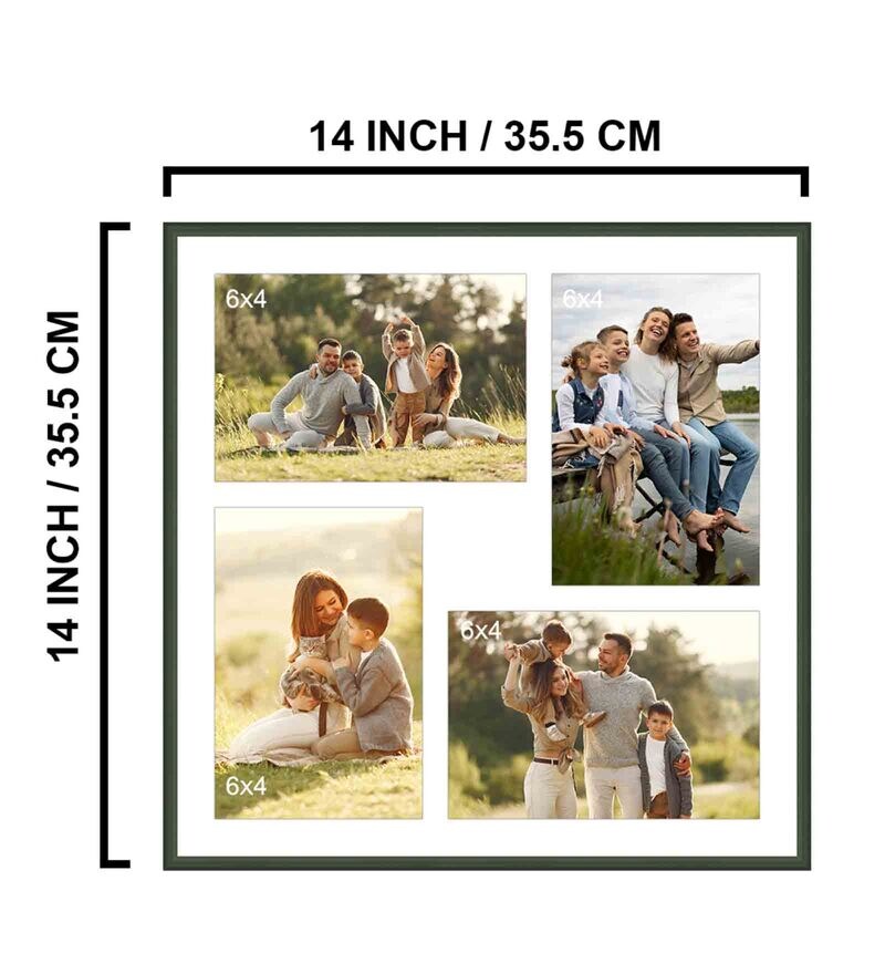 Buy Green Metal Collage Pocket Photo Frame Set of 4 Elegant Arts And ...