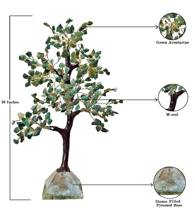 Buy Green Quartz Stone Fortune Crystal Tree Showpiece by Muren Online ...