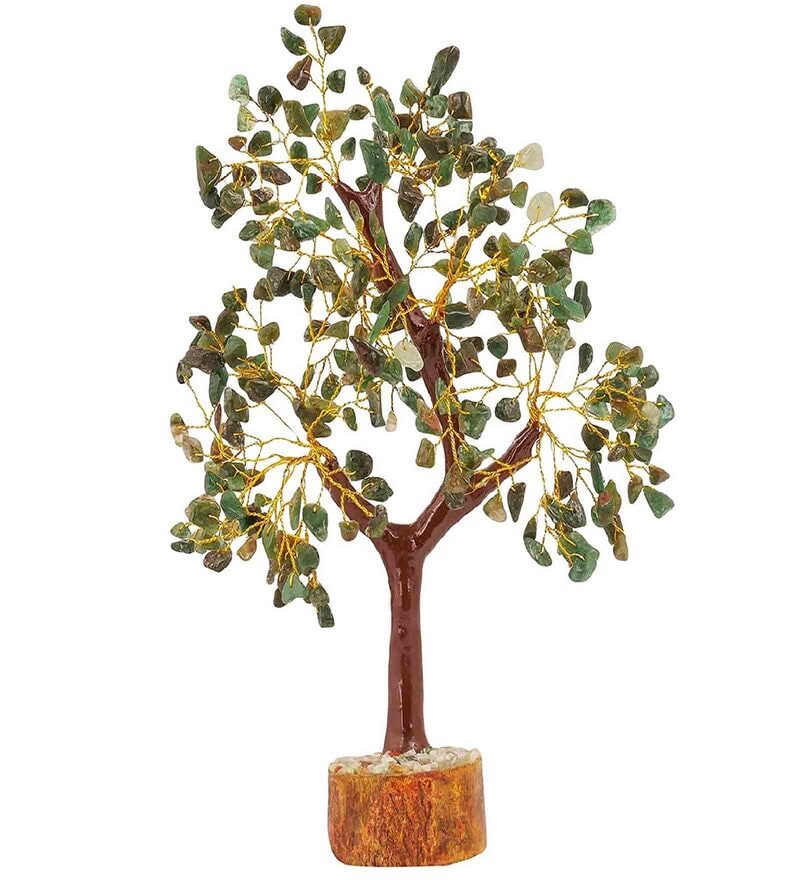 Buy Green Quartz Stone Fortune Crystal Tree Showpiece by Muren Online ...