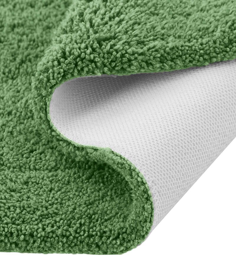 Buy Green Solid 100% Polyester AntiSkid Bathmat by Obsessions Online ...