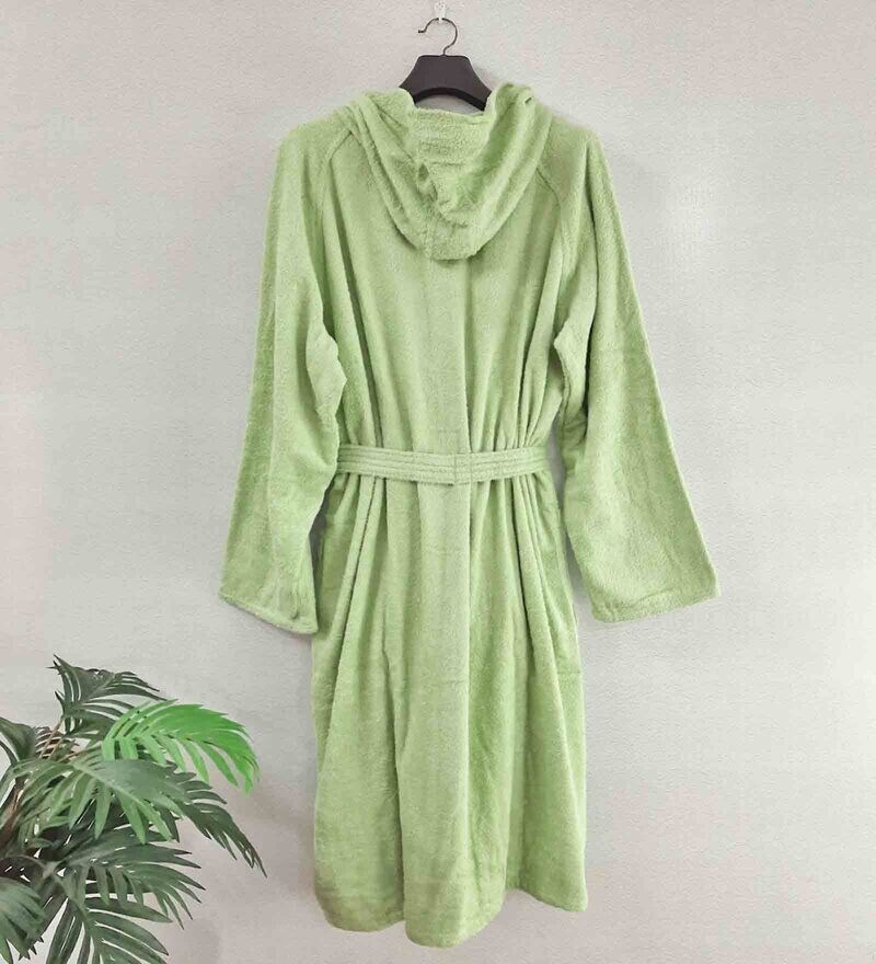 Buy Green Solid Cotton Unisex Bath Robe (L) By Loomkart Online - Mens ...