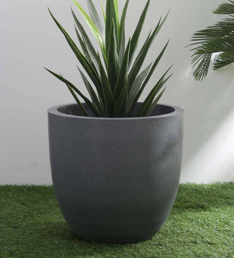Buy Grey Polymer Cup Shaped Large Planter by Yuccabe Italia Online ...