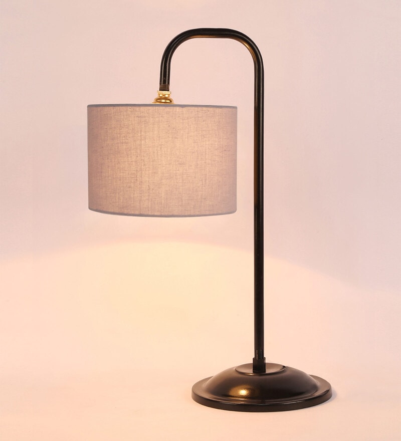 Buy Grey Shade Table Lamp With Iron Base By New Era Online - Work and ...