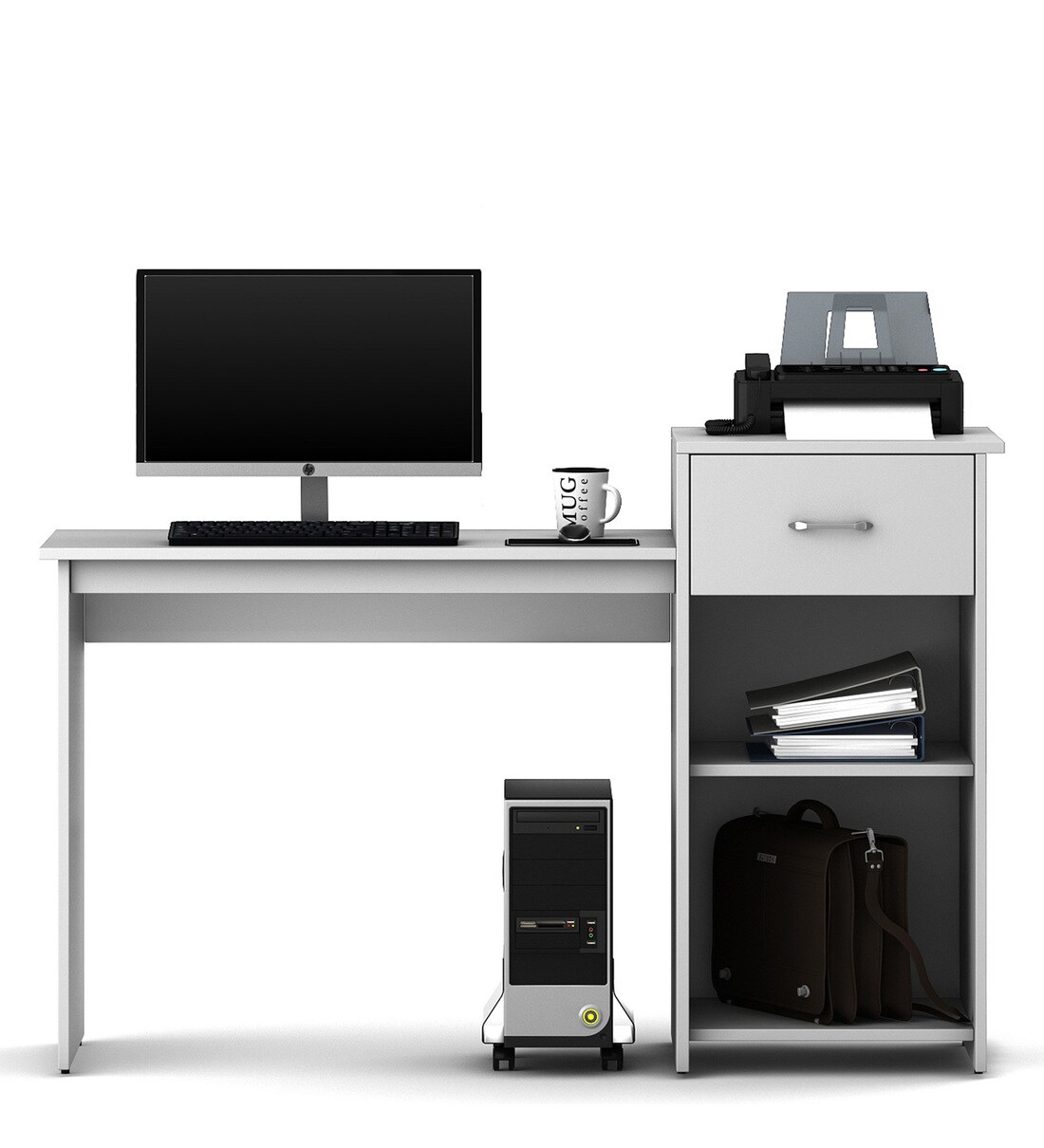 Buy Guide Writing Table in Frosty White Finish Online - Modern Writing ...