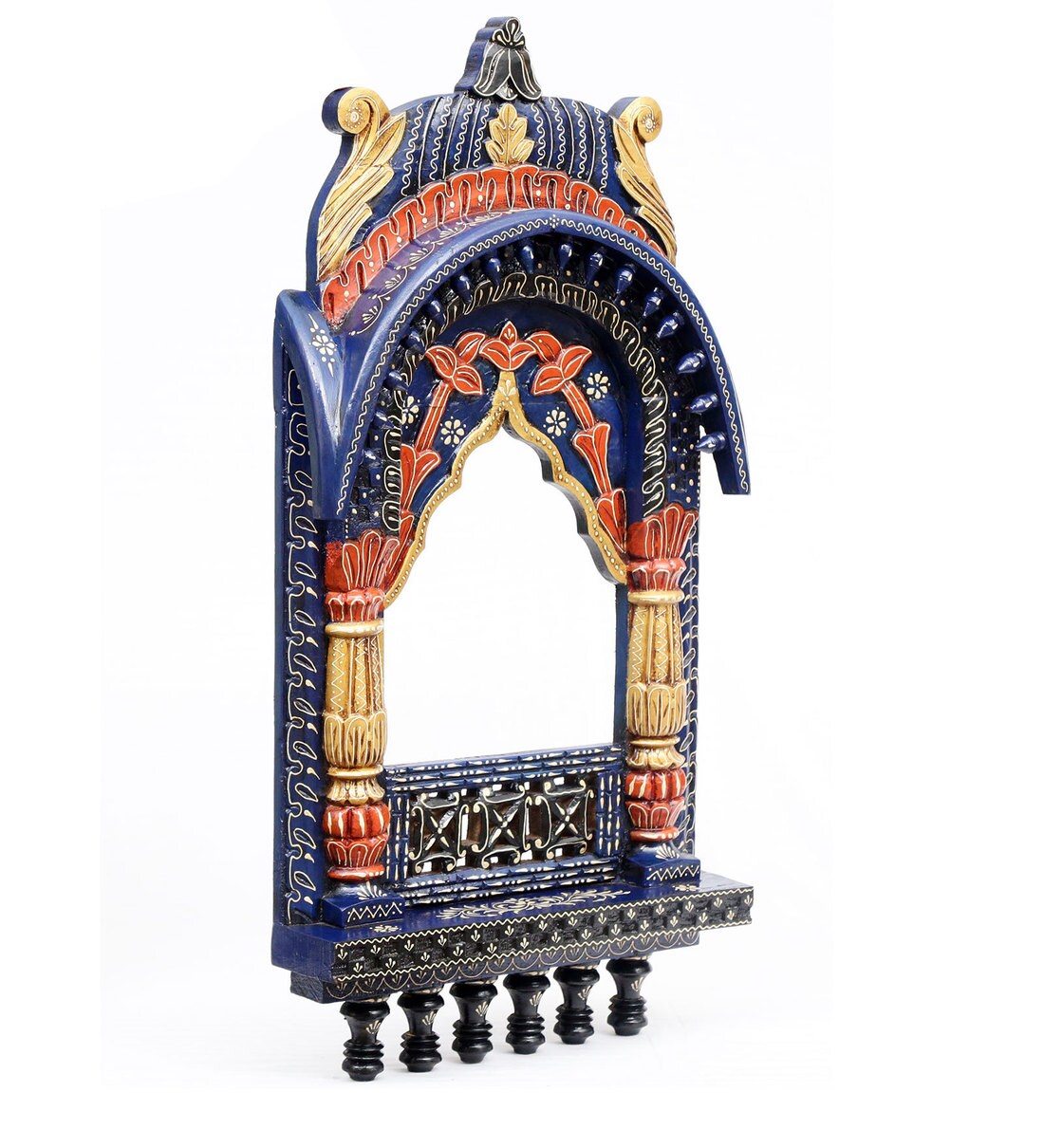 Buy Solid Wood Jharokha in Blue Colour by Designs Craft. Online ...
