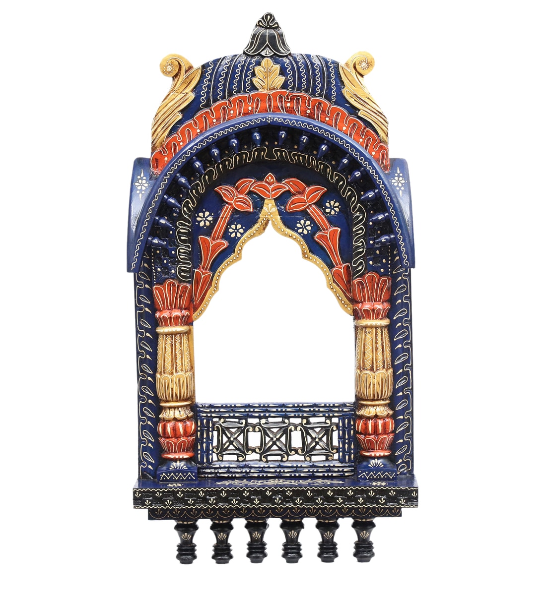 Buy Solid Wood Jharokha in Blue Colour by Designs Craft. Online ...